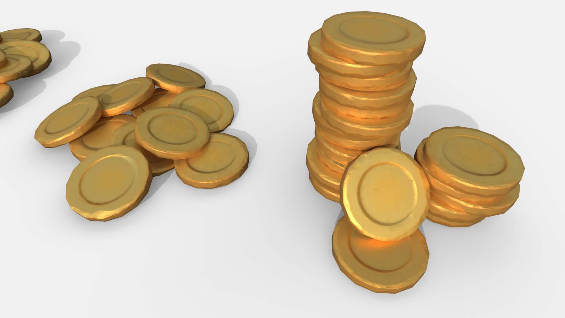 Pile of Gold Coins - 3D Model by Dereza
