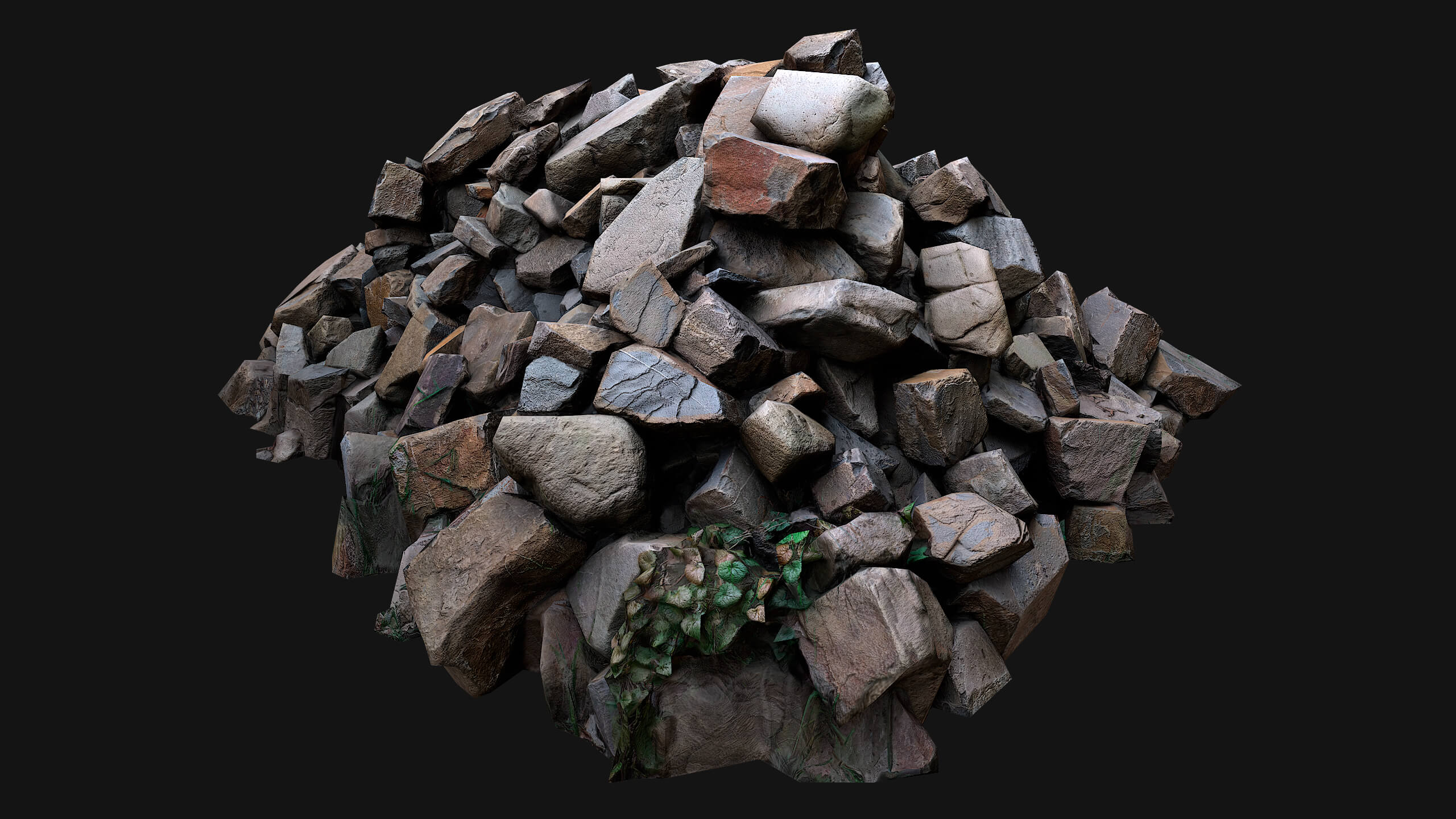 Pile of Rocks and Stone - 3D Model by Dereza