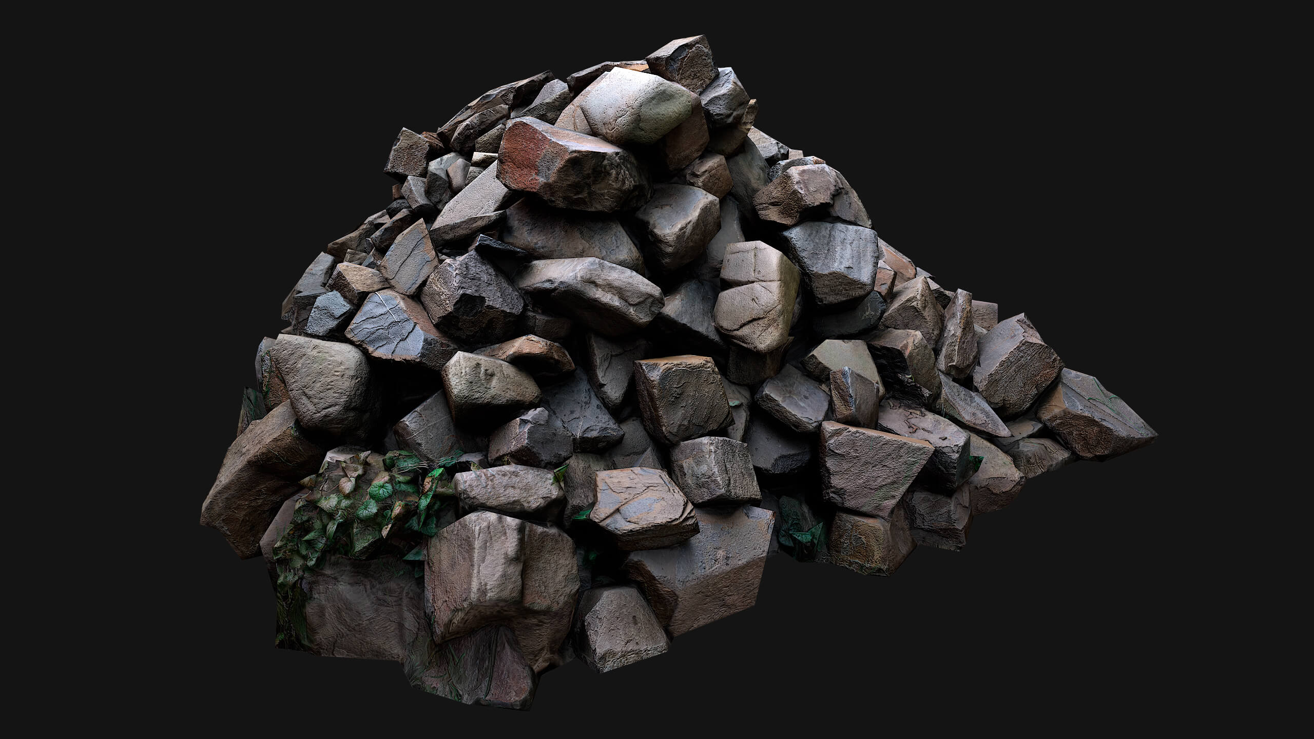 Pile of Rocks and Stone - 3D Model by Dereza