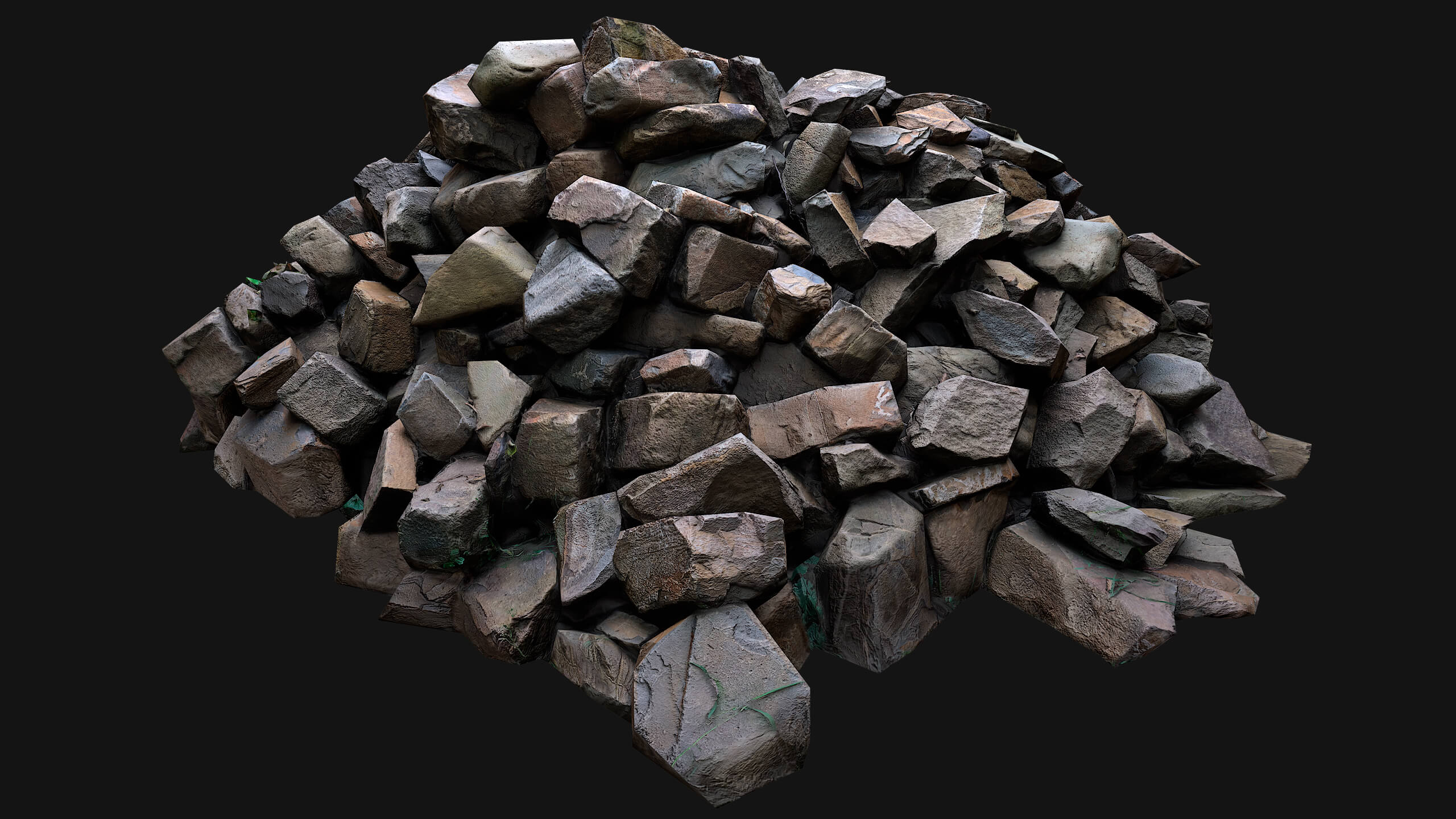 Pile of Rocks and Stone - 3D Model by Dereza
