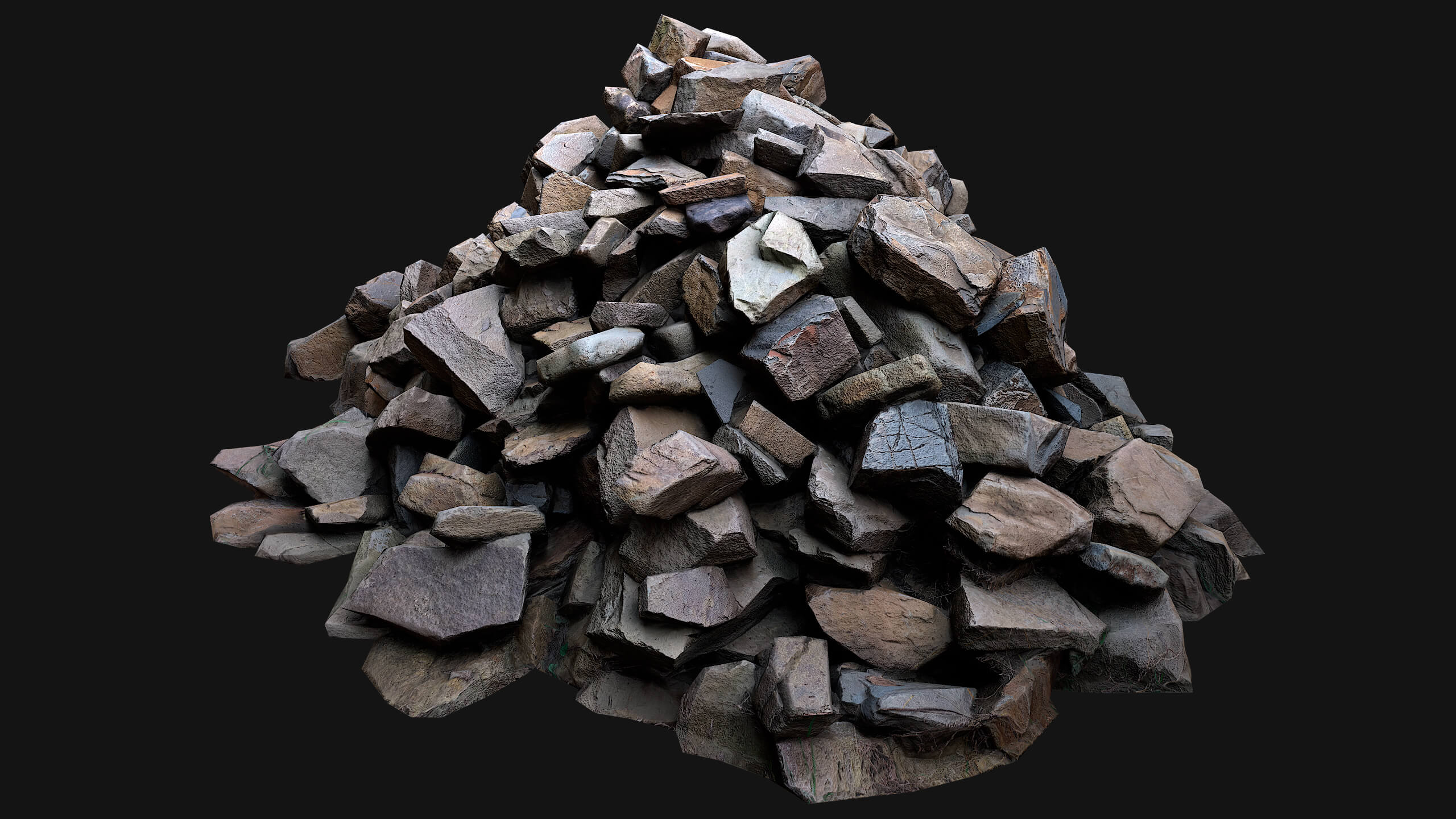 Pile of Rocks and Stone - 3D Model by Dereza