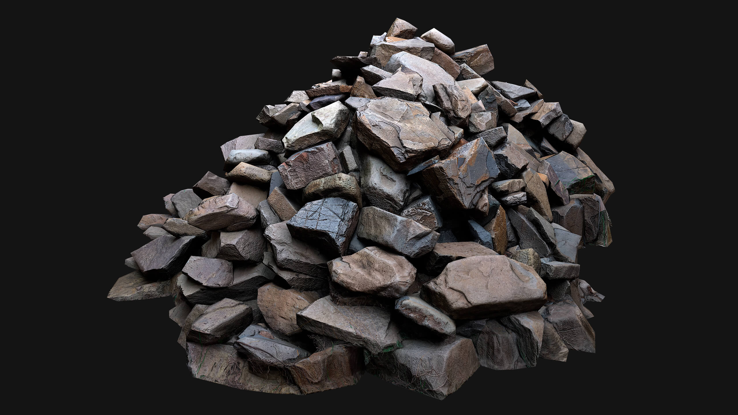 Pile of Rocks and Stone - 3D Model by Dereza