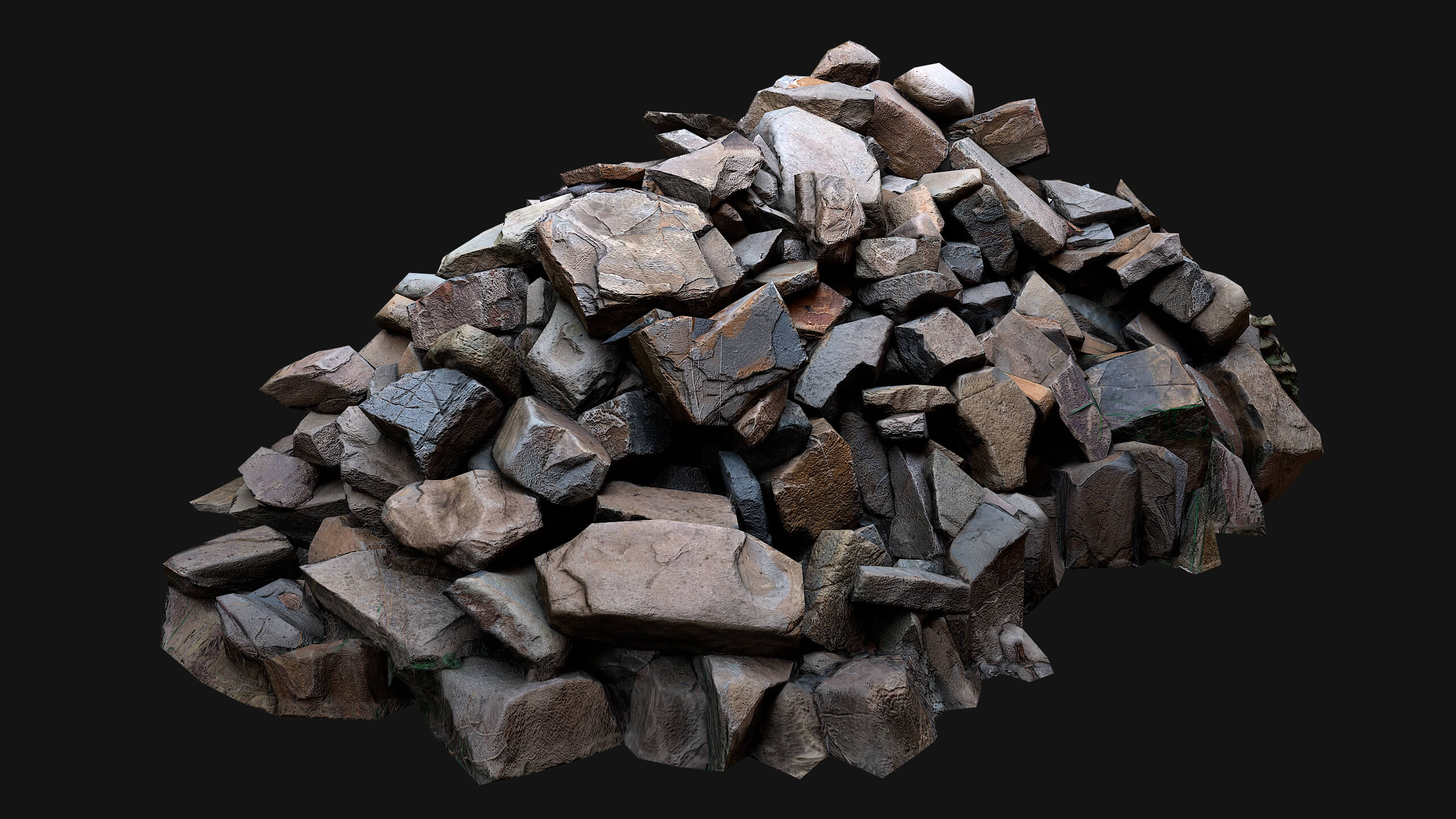 Pile of Rocks and Stone - 3D Model by Dereza