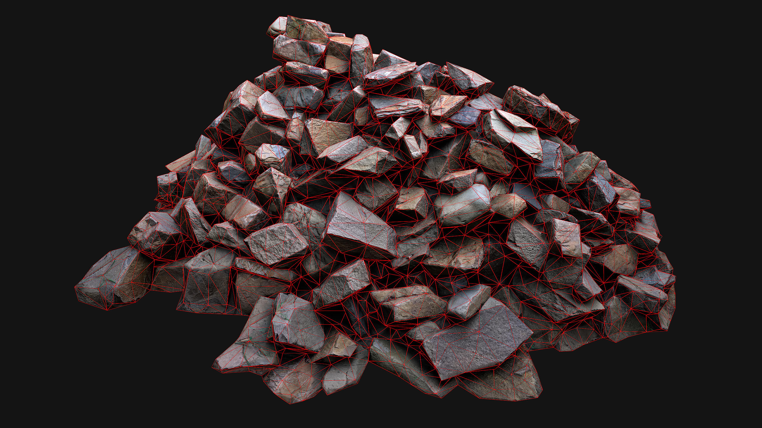 Pile of Rocks and Stone - 3D Model by Dereza