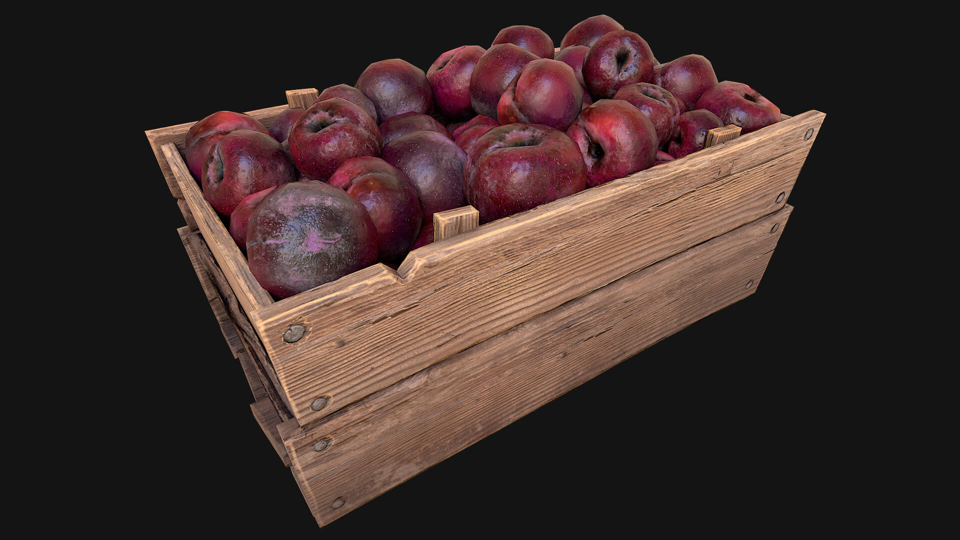 Plums Crate Stand Box - 3D Model by Dereza