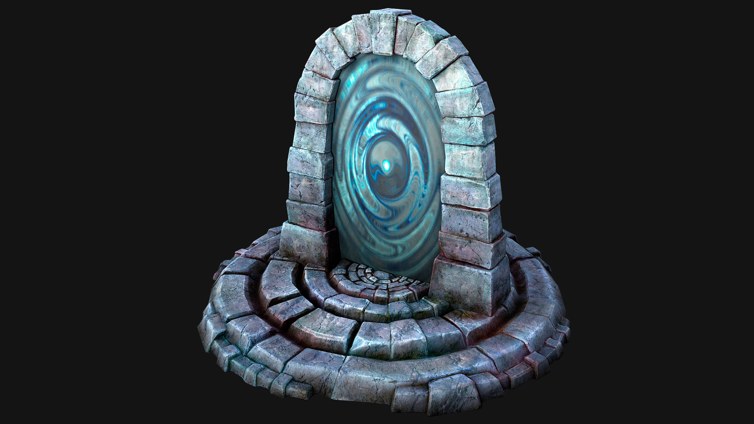 Portal Teleport Arch in The Ice Snow Arctic - 3D Model by Dereza