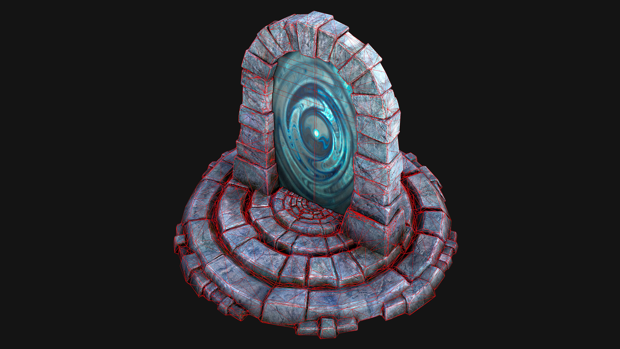 Portal Teleport Arch in The Ice Snow Arctic - 3D Model by Dereza