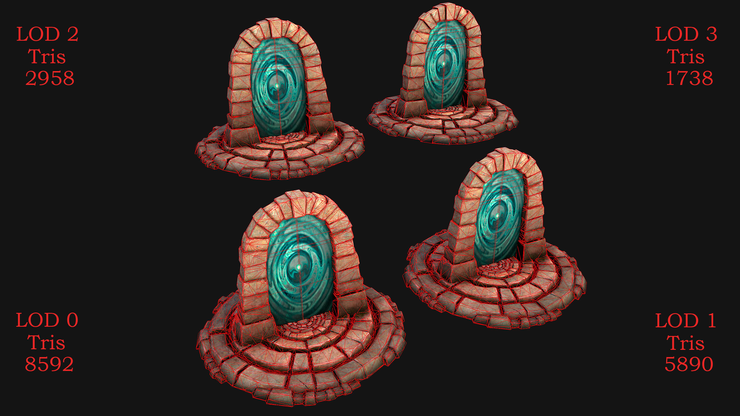 Medieval Portal Teleport in Jungle Ruins for Unreal and Unit - 3D Model ...