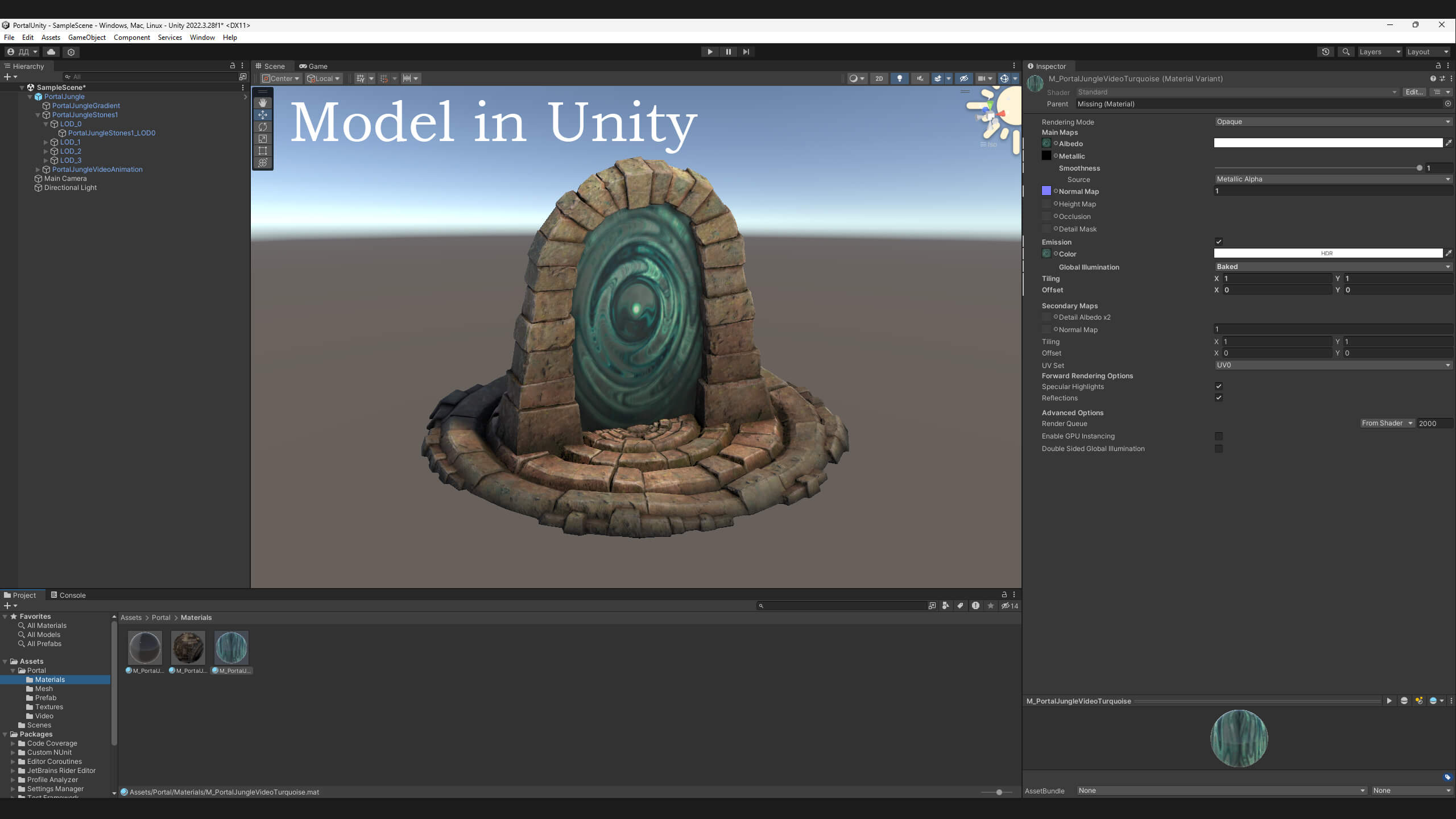 Medieval Portal Teleport in Jungle Ruins for Unreal and Unit - 3D Model ...