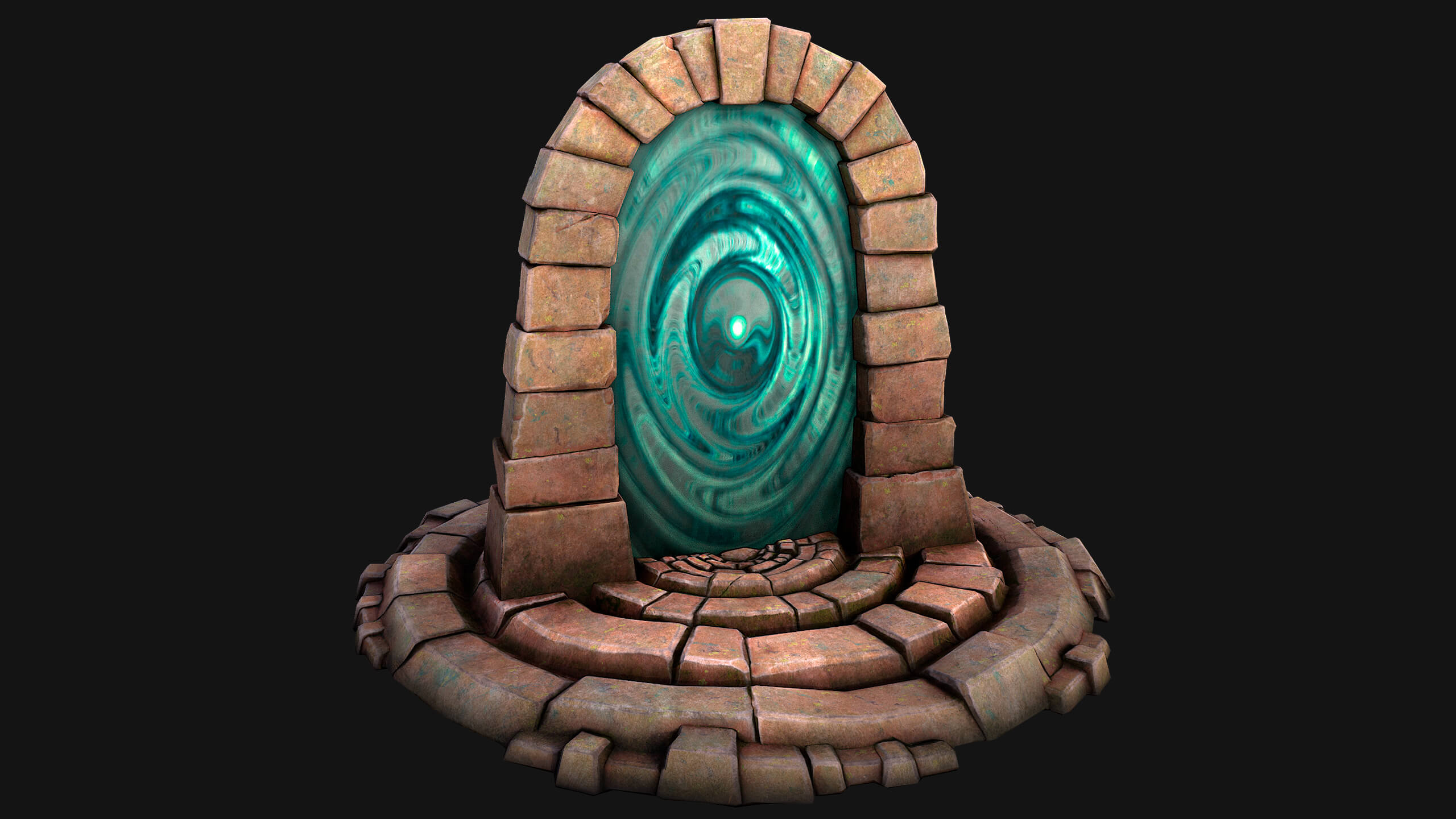 Medieval Portal Teleport in Jungle Ruins for Unreal and Unit - 3D Model ...