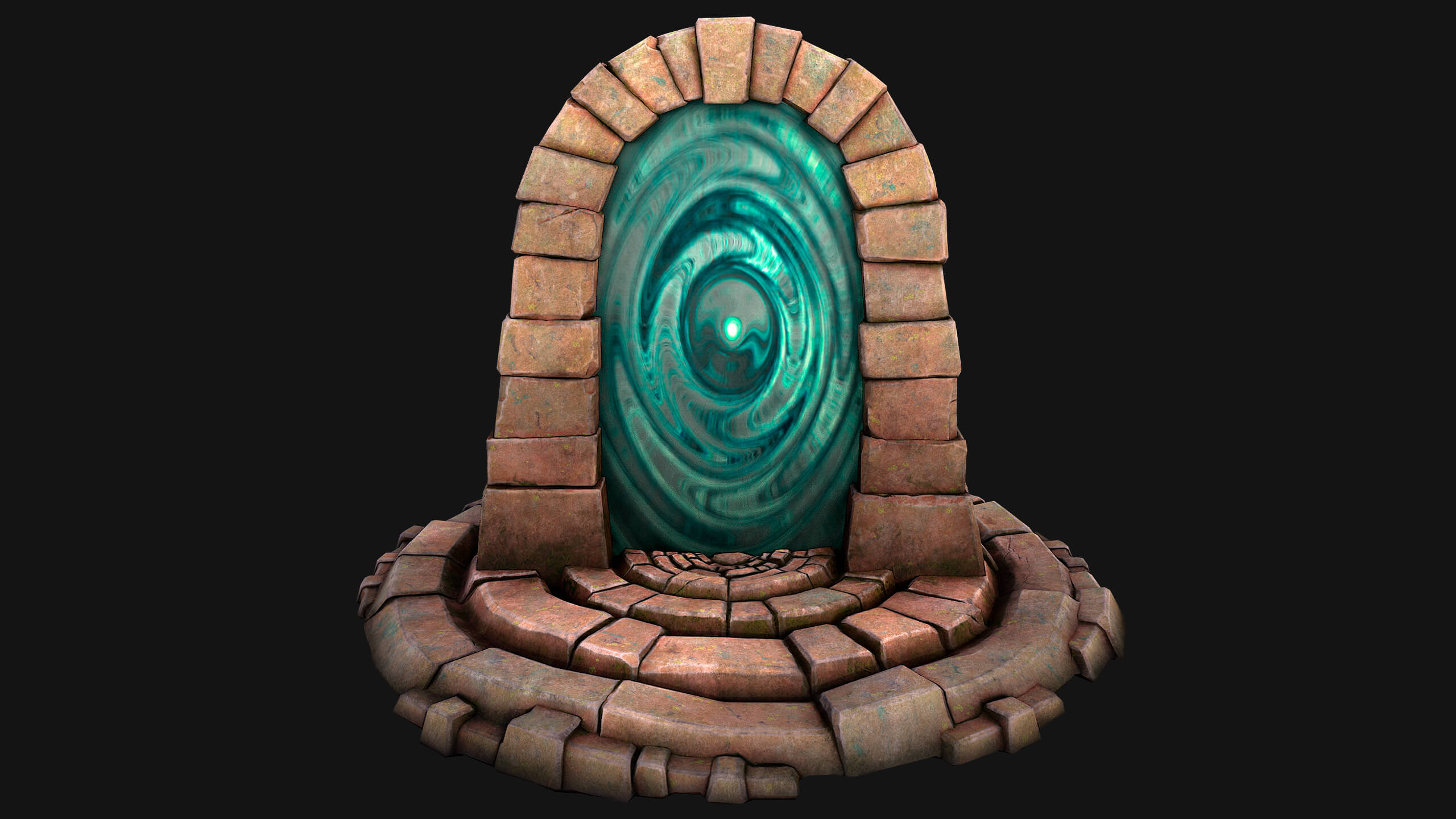Medieval Portal Teleport in Jungle Ruins for Unreal and Unit - 3D Model ...