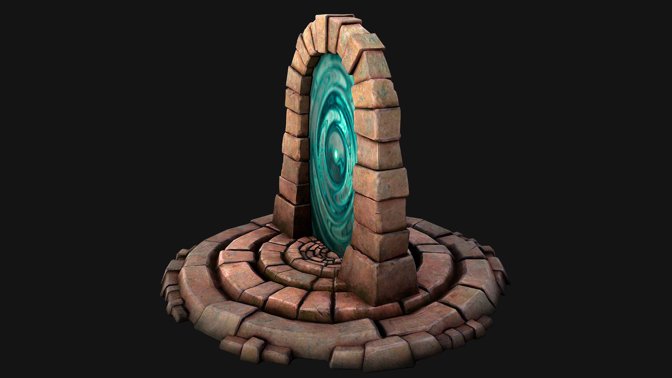 Medieval Portal Teleport in Jungle Ruins for Unreal and Unit - 3D Model ...