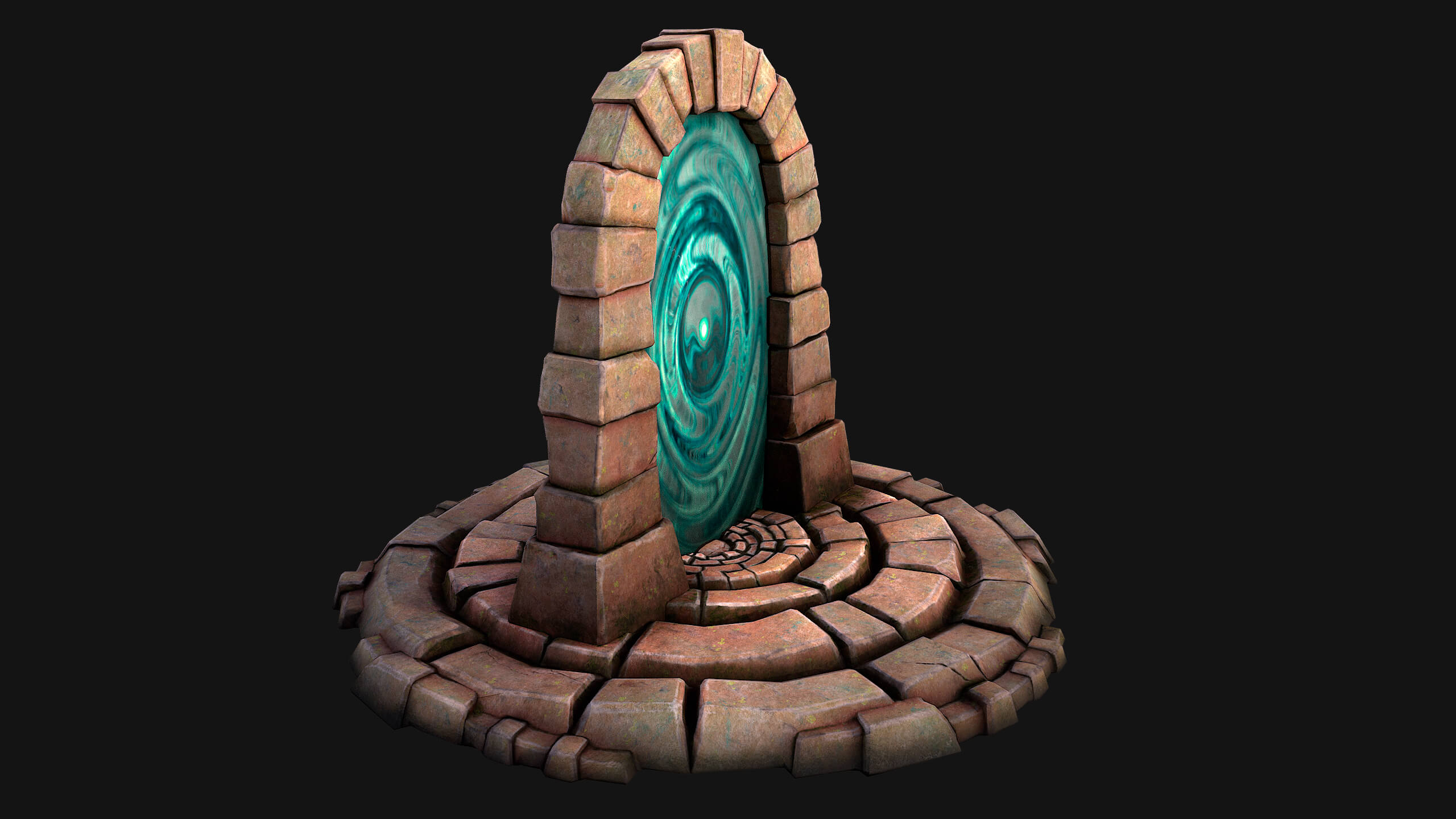 Medieval Portal Teleport in Jungle Ruins for Unreal and Unit - 3D Model ...