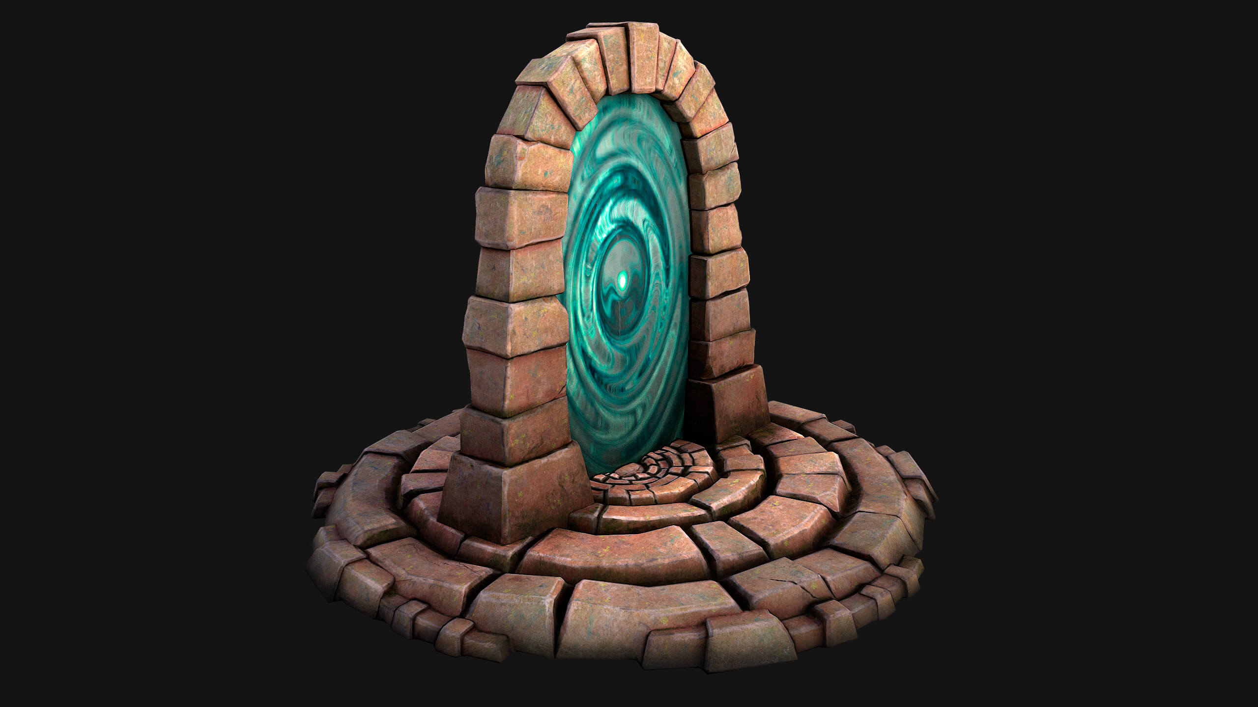 Medieval Portal Teleport in Jungle Ruins for Unreal and Unit - 3D Model ...
