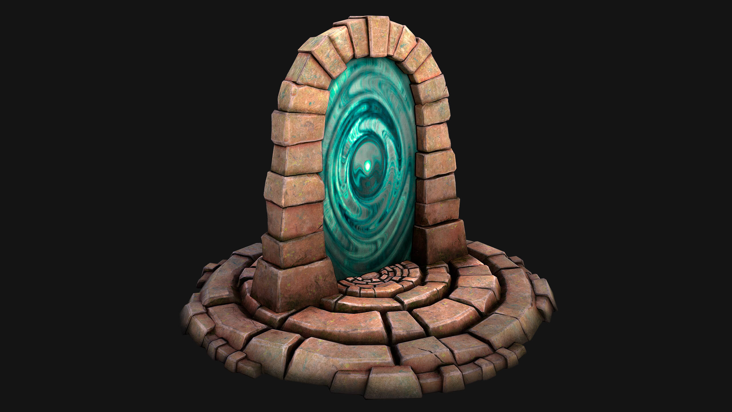 Medieval Portal Teleport in Jungle Ruins for Unreal and Unit - 3D Model ...