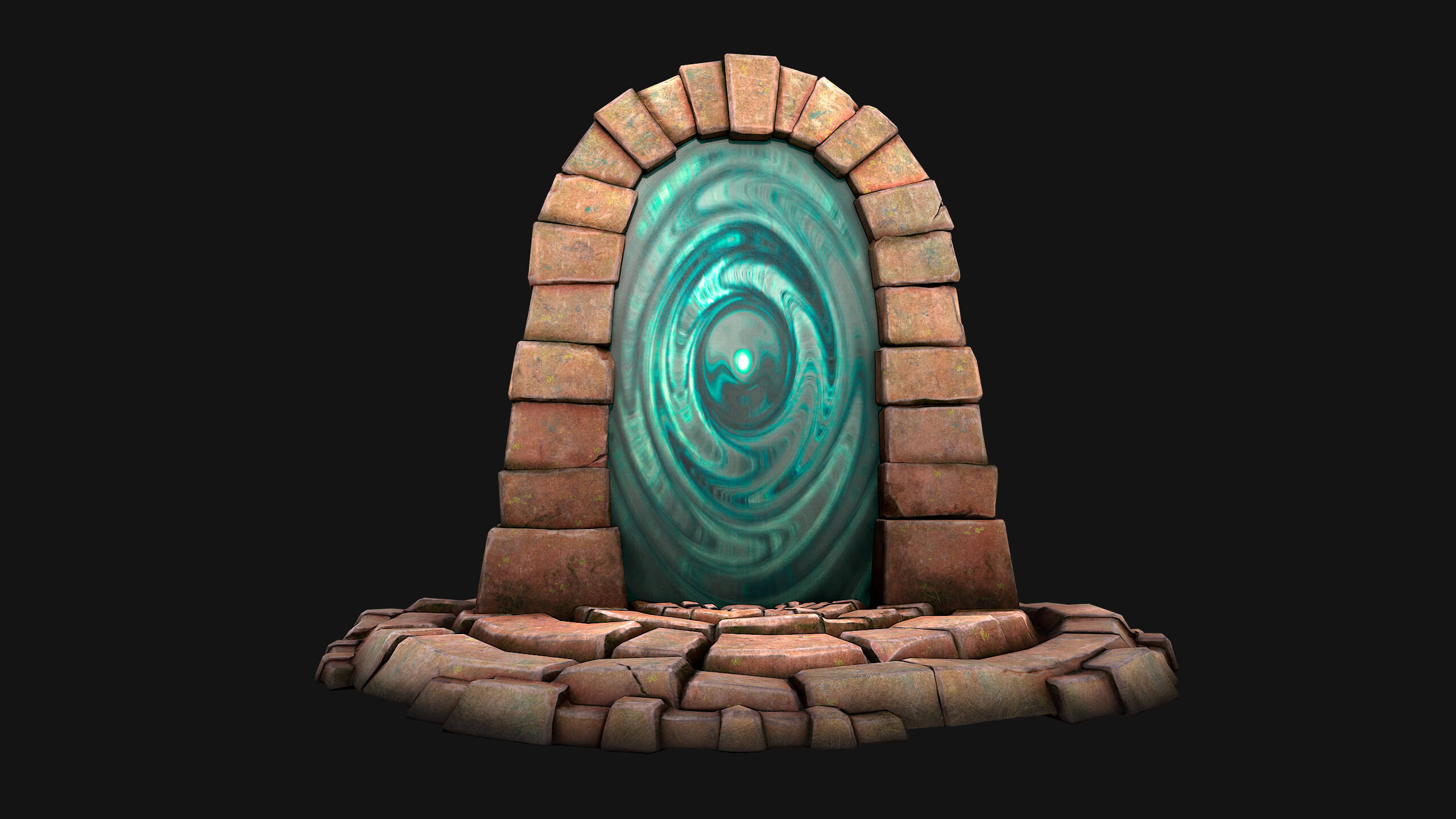 Medieval Portal Teleport in Jungle Ruins for Unreal and Unit - 3D Model ...