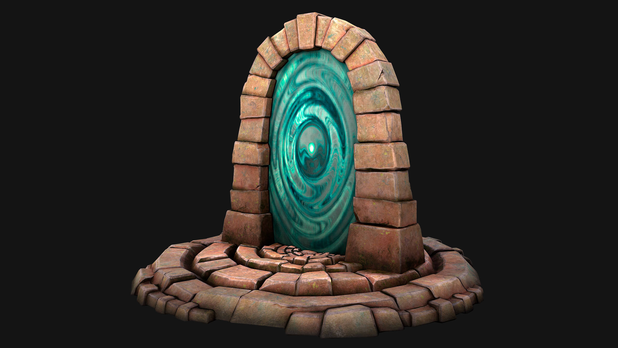 Medieval Portal Teleport in Jungle Ruins for Unreal and Unit - 3D Model ...
