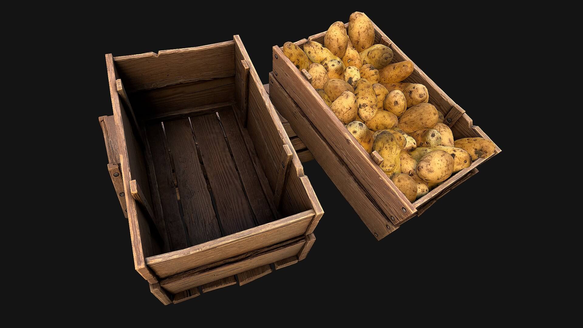 Potato Box Crate - 3D Model by Dereza
