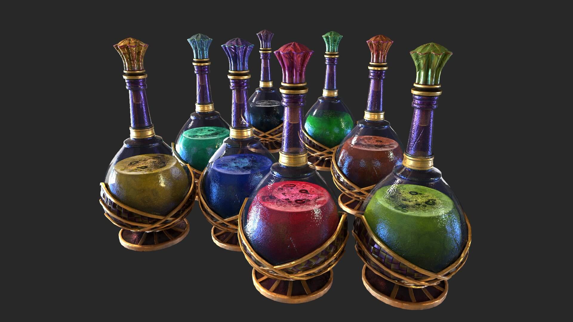 Potion in A Bottle - 3D Model by Dereza