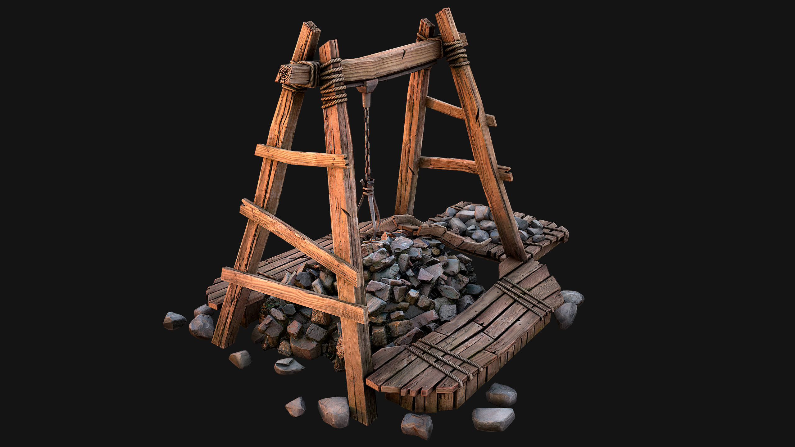 Quarry Stone Rock Mine - 3D Model by Dereza