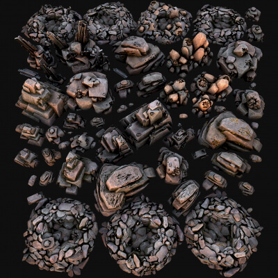 Rock Ore Metal Mineral Industrial Resources Environment Pack - 3D Model ...