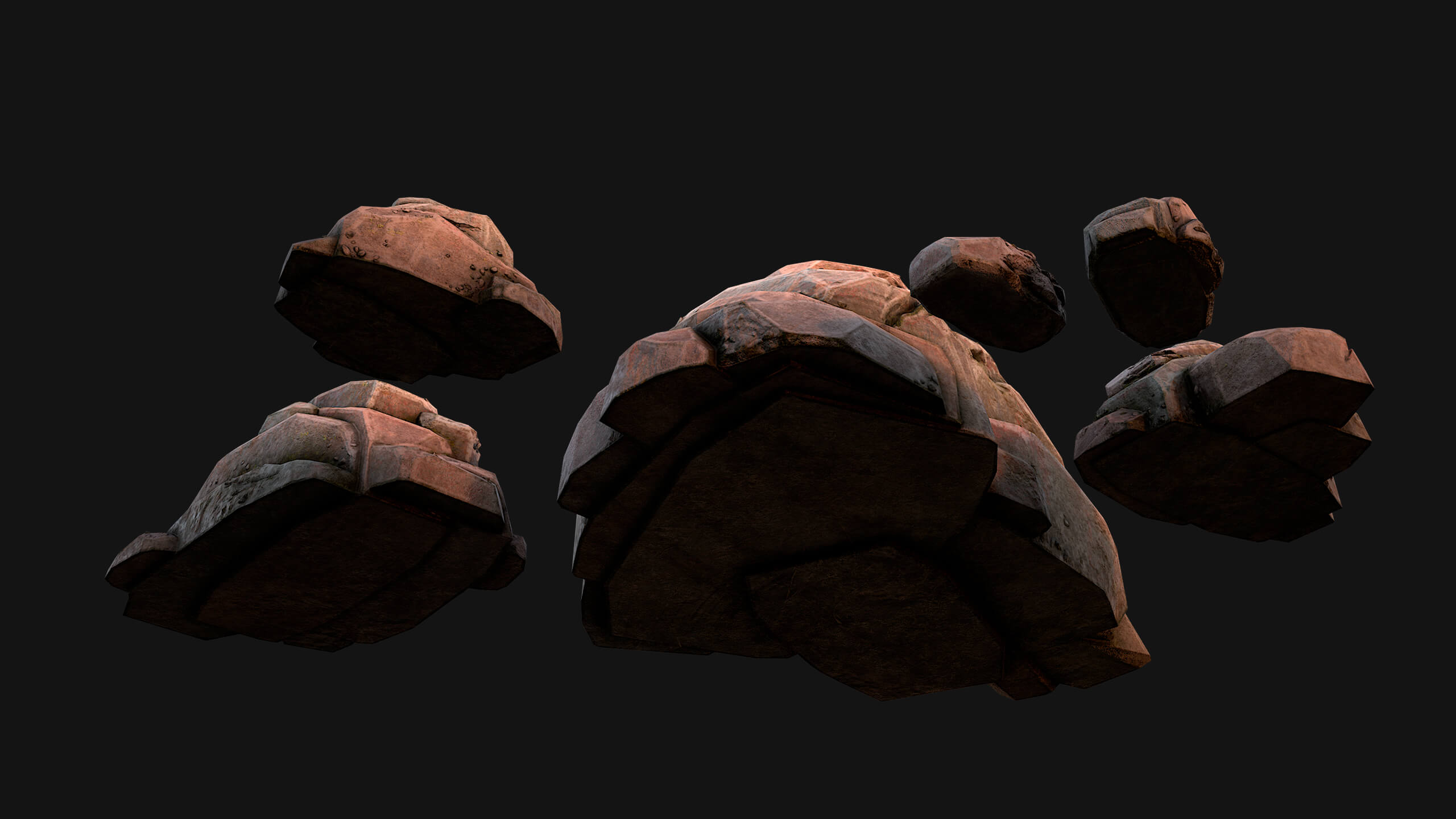 Rocks Stones Pebble Environment for Mine - 3D Model by Dereza