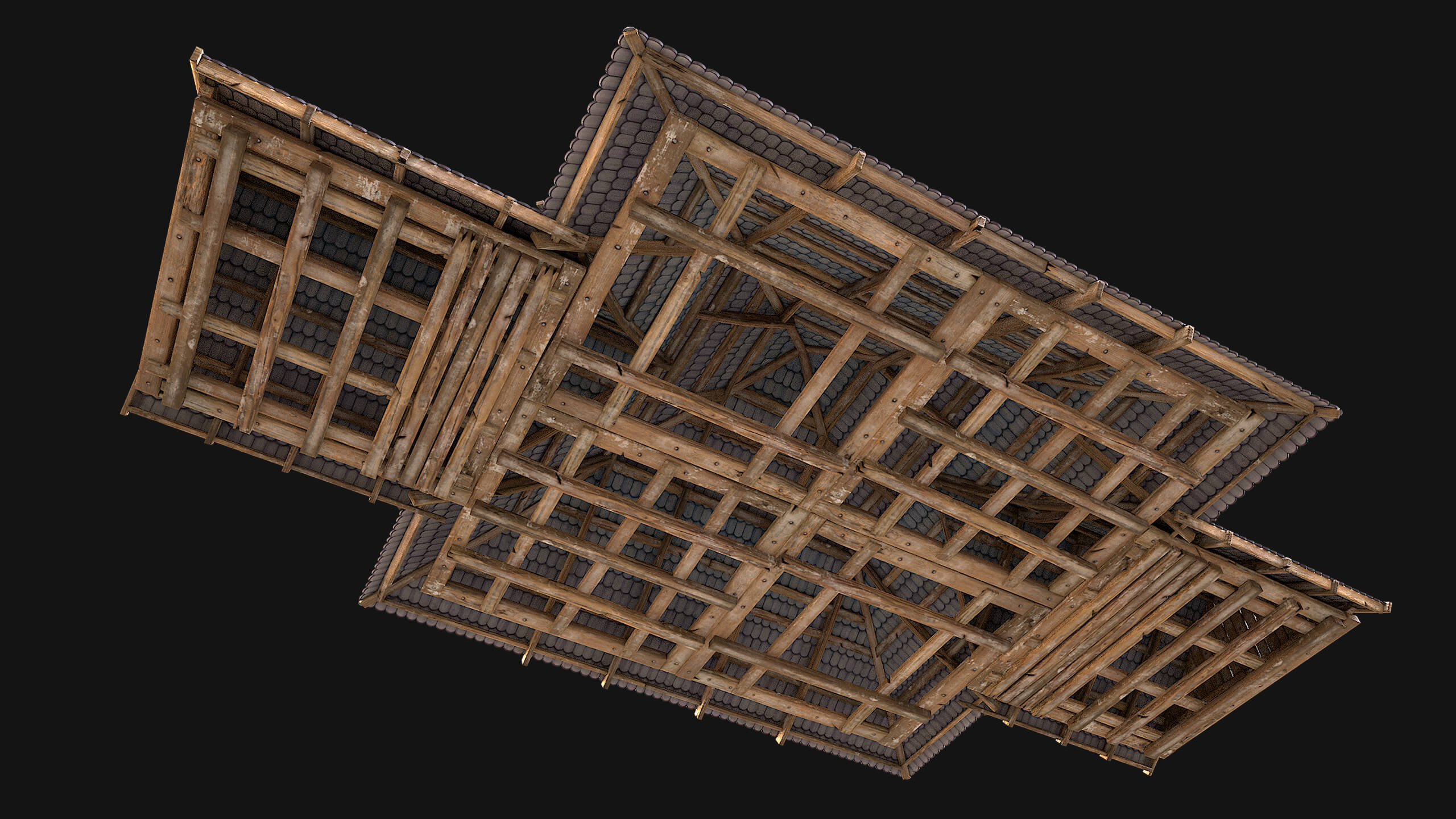 Medieval Roof Tile Modular - 3D Model by Dereza