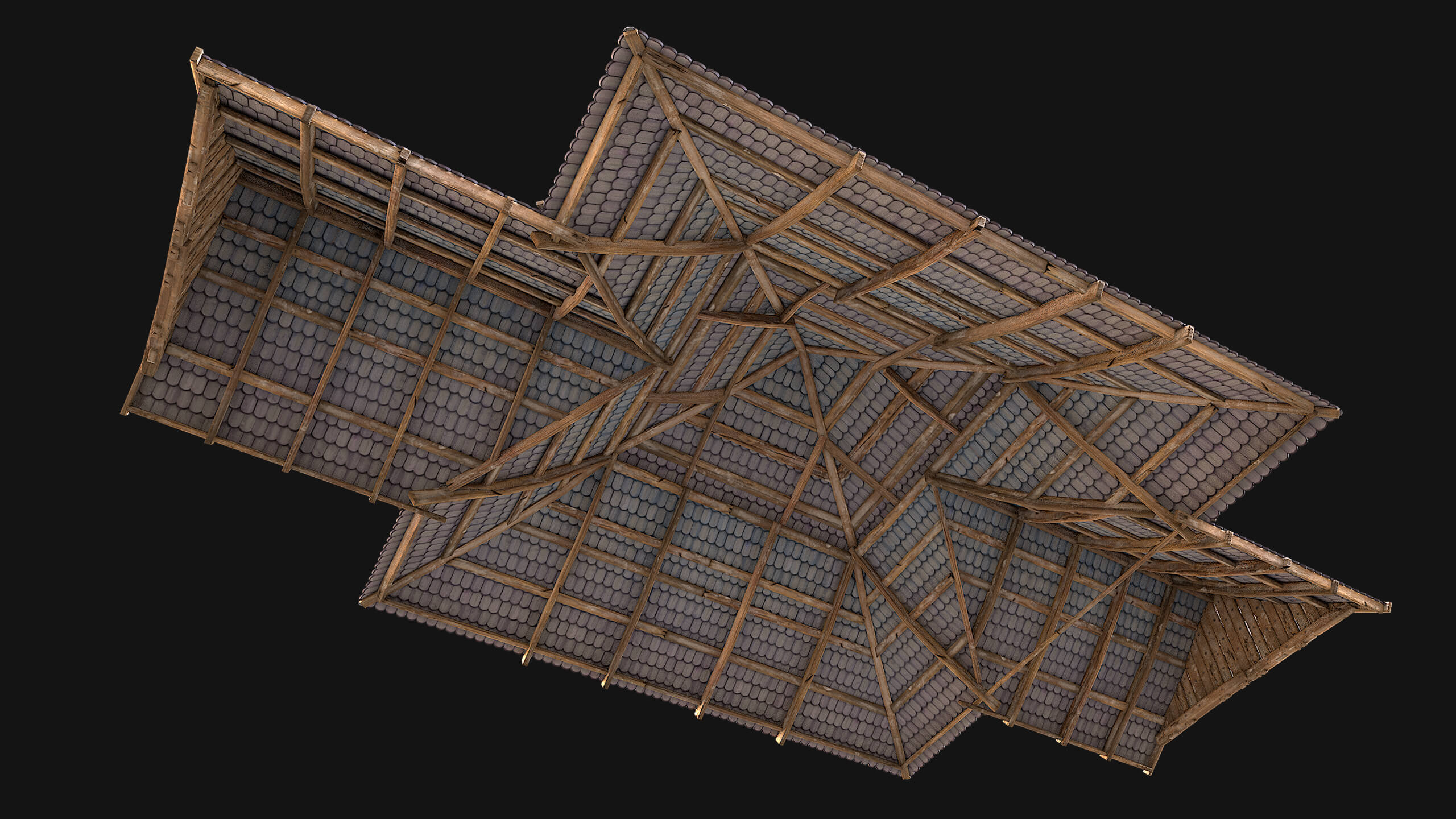 Medieval Roof Tile Modular - 3D Model by Dereza