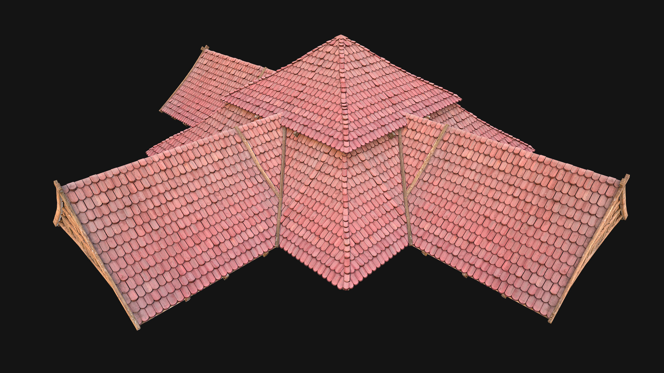 Medieval Roof Tile Modular - 3D Model by Dereza