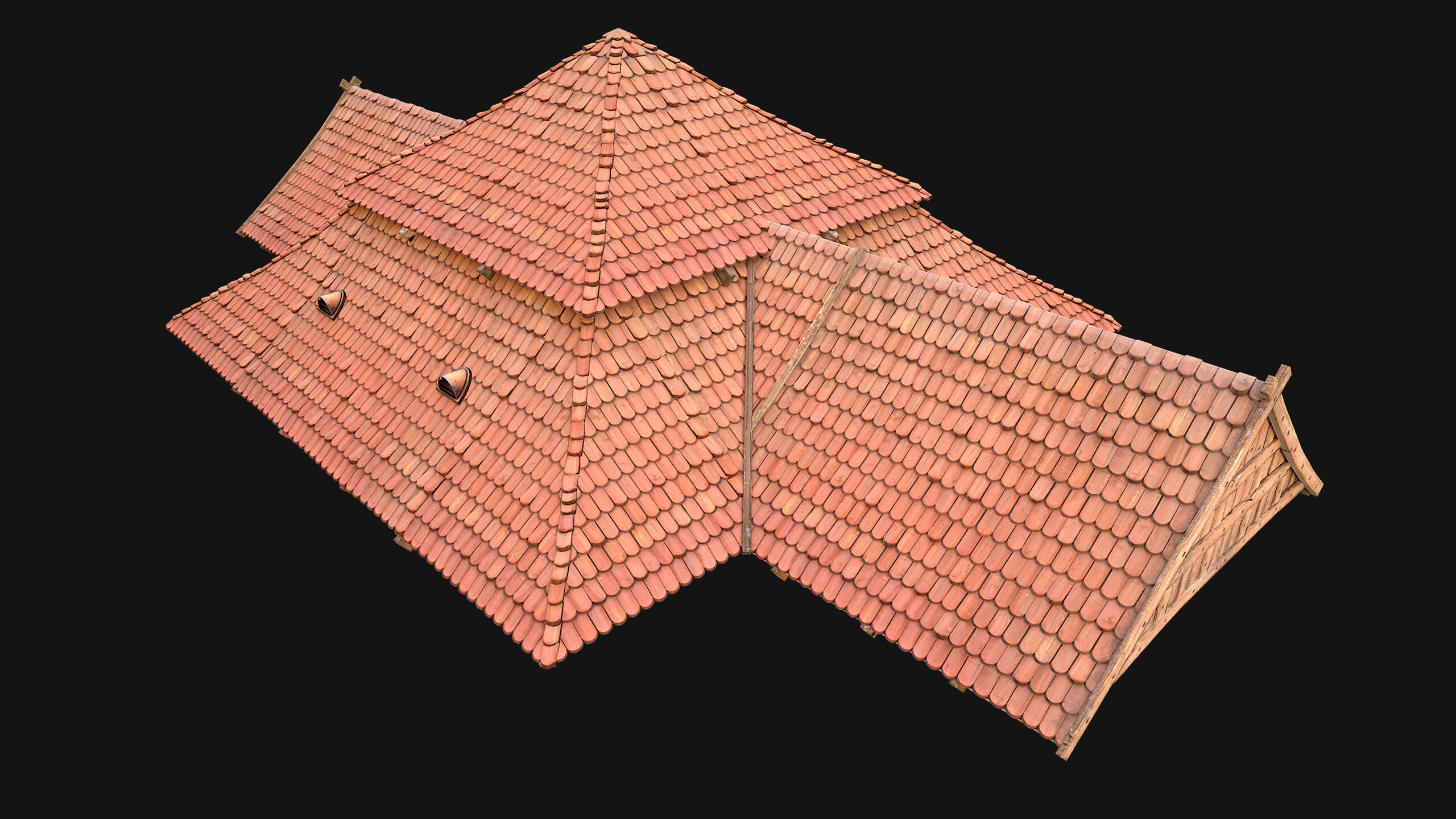 Medieval Roof Tile Modular - 3D Model by Dereza