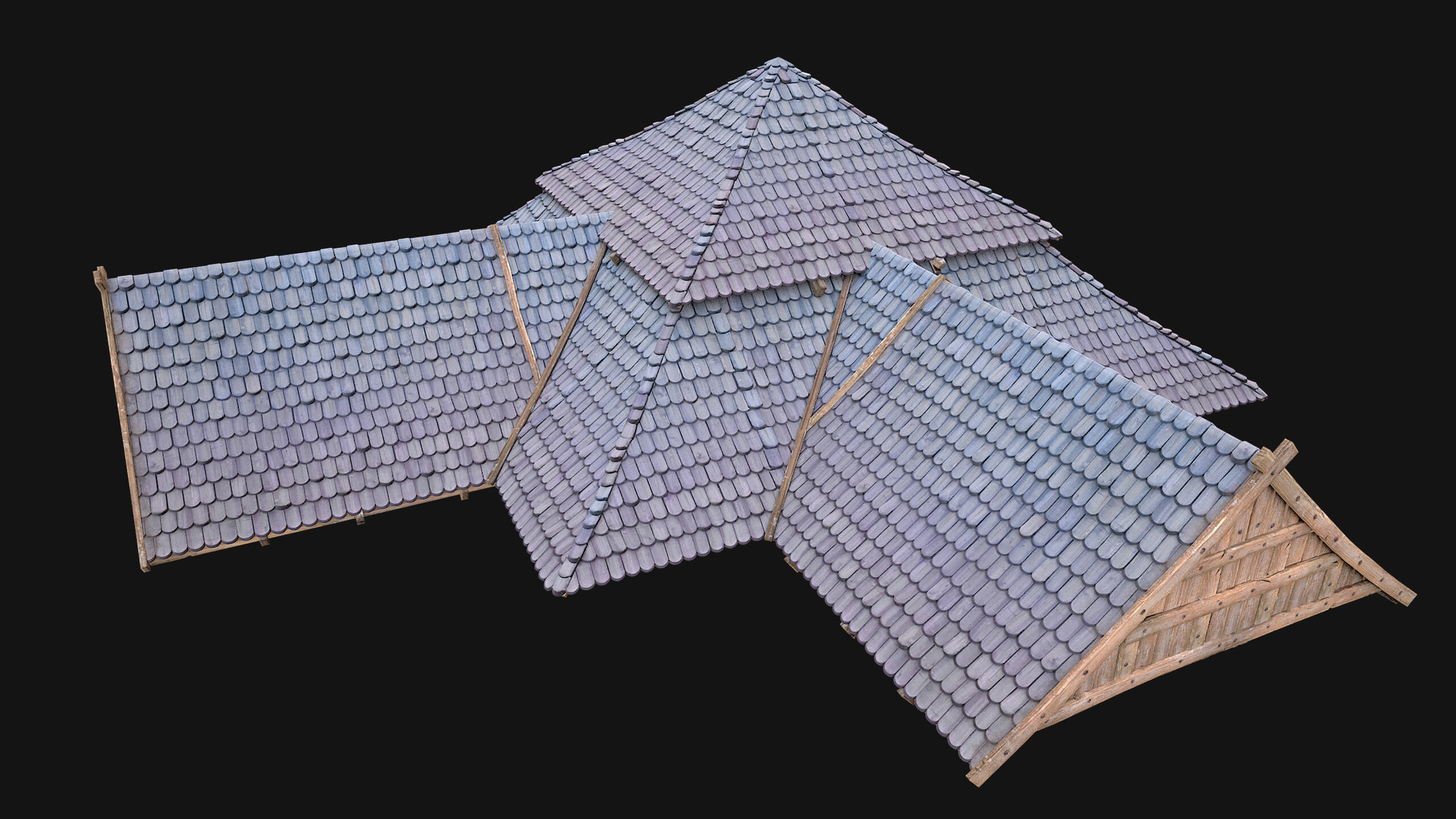Medieval Roof Tile Modular - 3D Model by Dereza