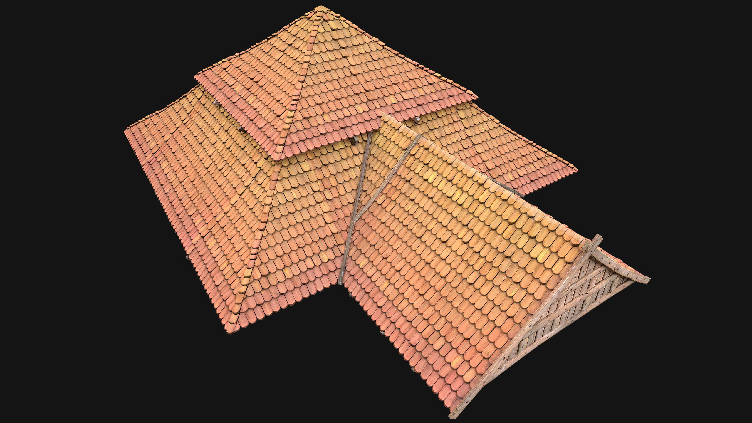 Medieval Roof Tile Modular - 3D Model by Dereza