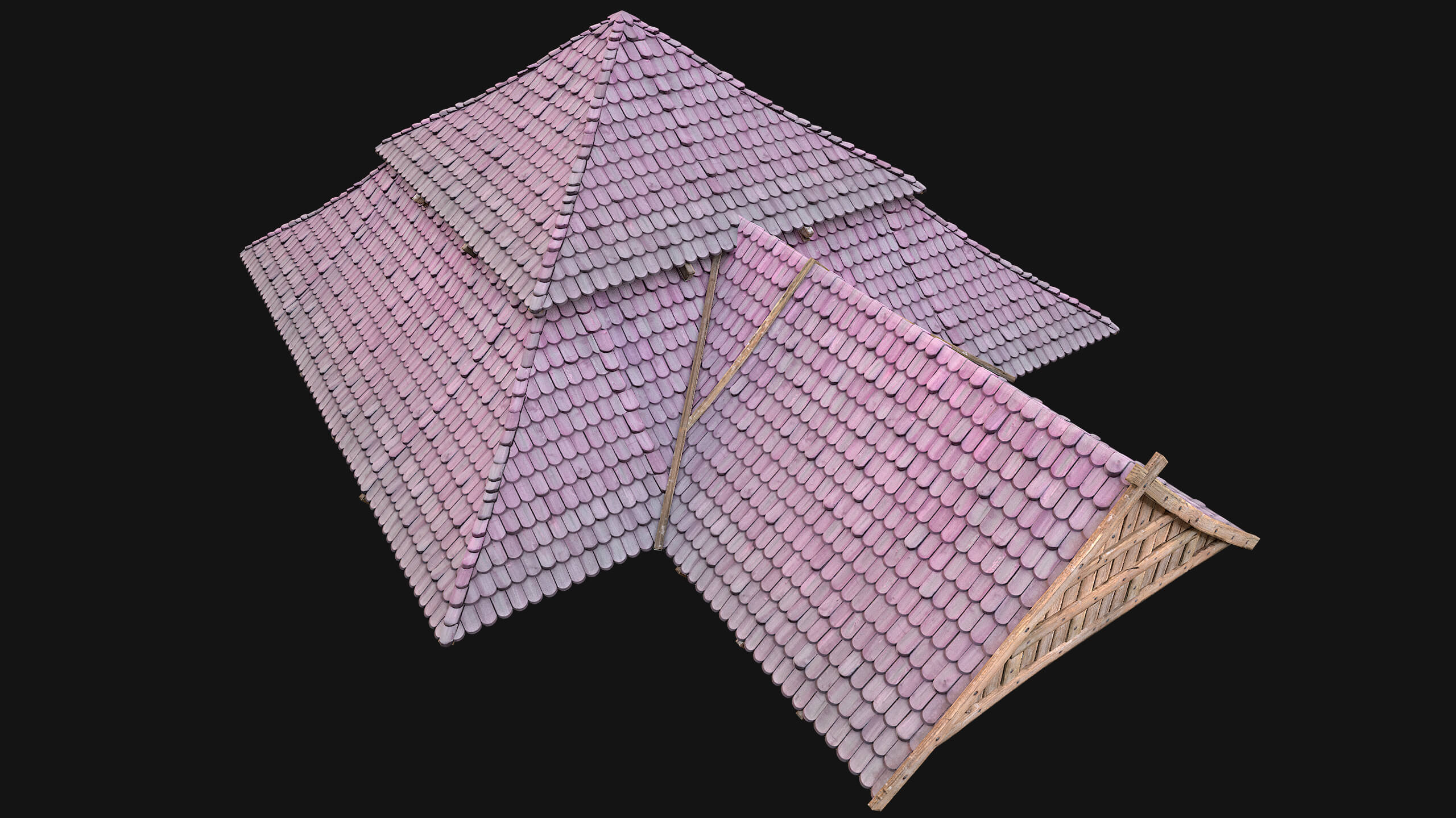 Medieval Roof Tile Modular - 3D Model by Dereza