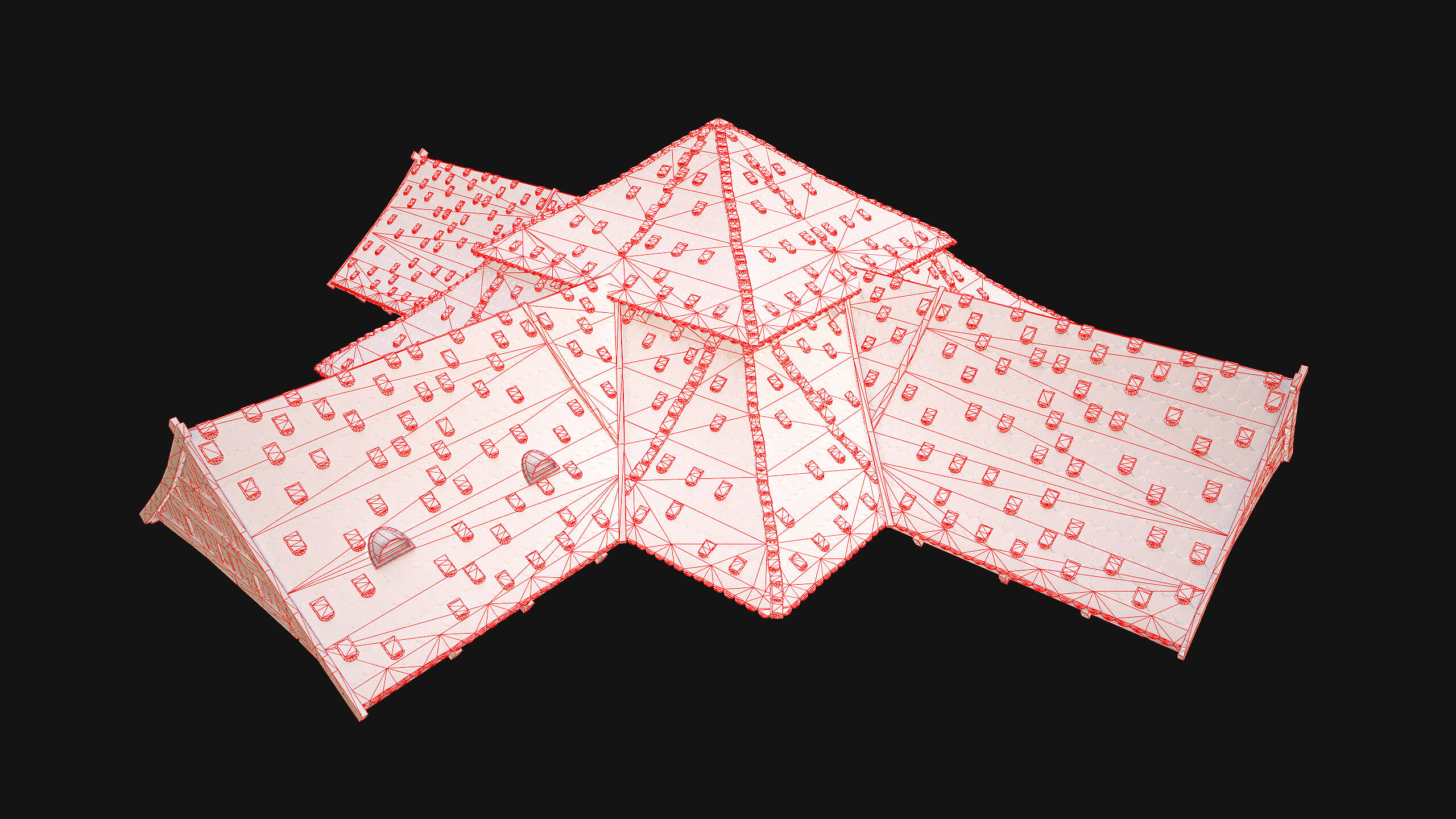 Medieval Roof Tile Modular - 3D Model by Dereza