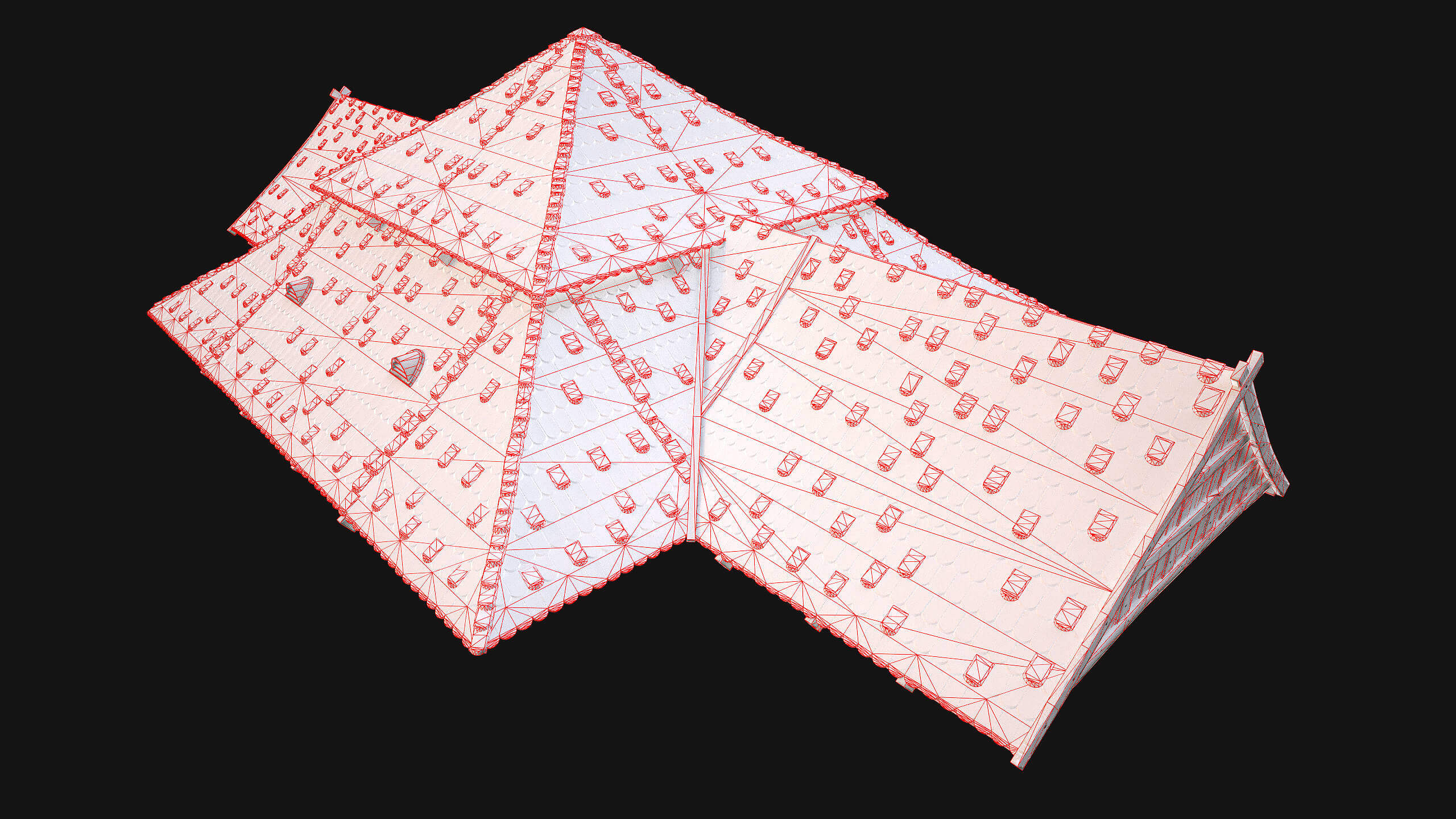 Medieval Roof Tile Modular - 3D Model by Dereza