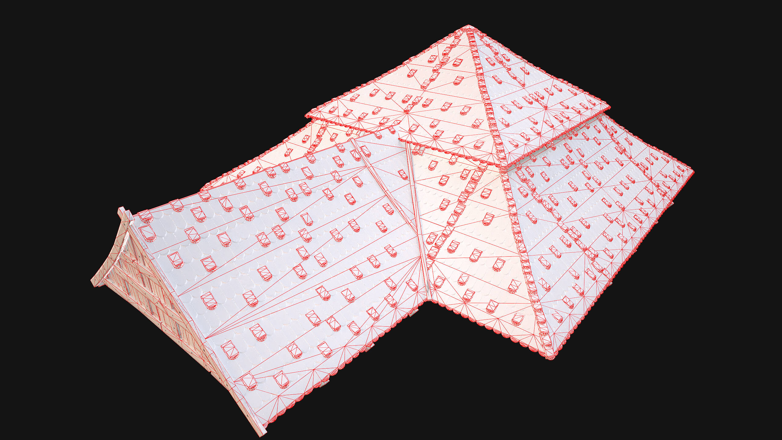 Medieval Roof Tile Modular - 3D Model by Dereza
