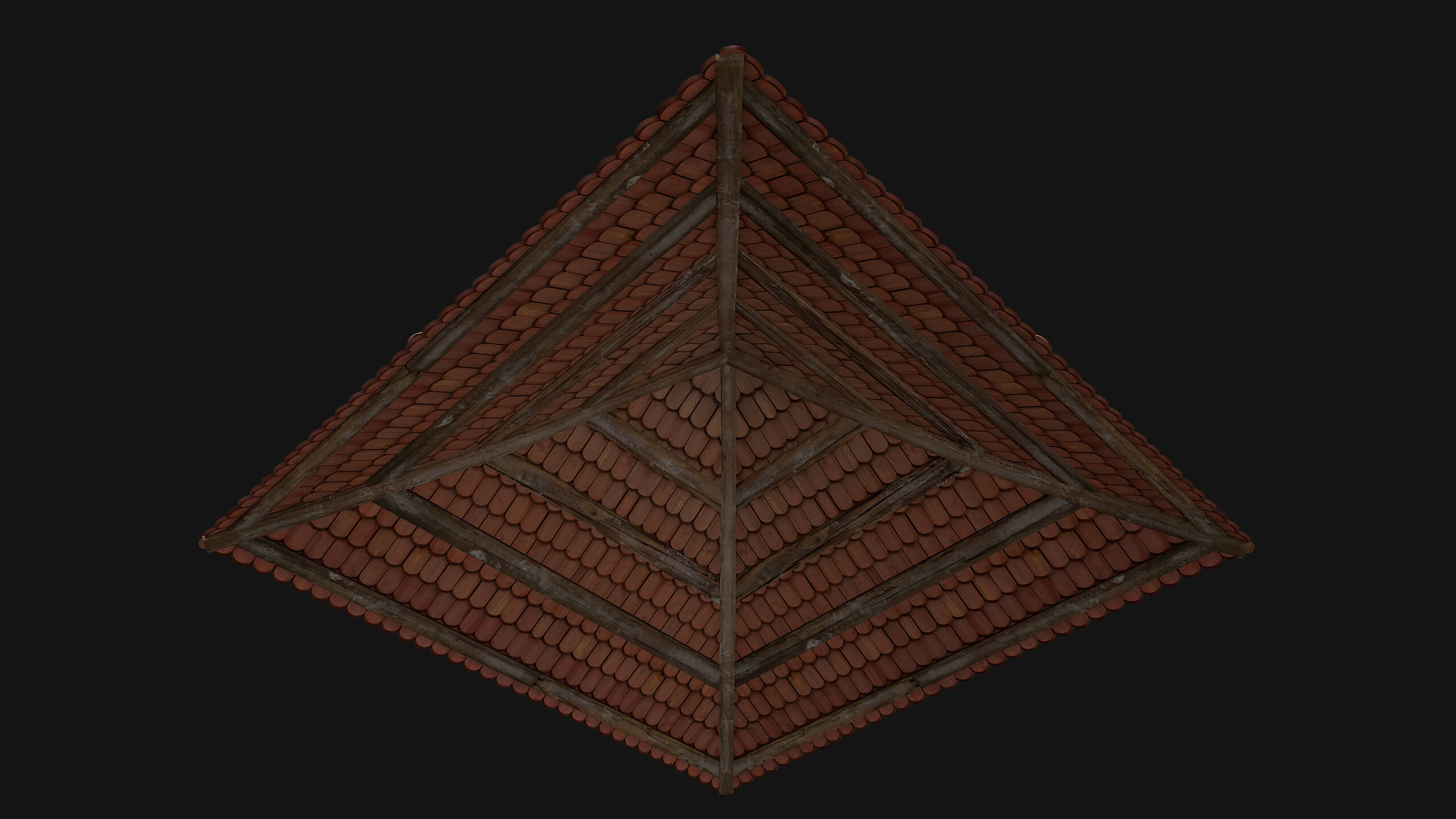 Medieval Tile Pyramid Roof - 3D Model by Dereza