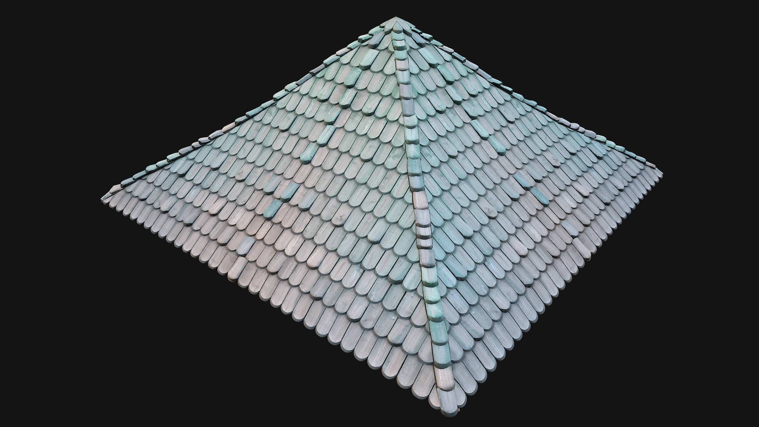 Medieval Tile Pyramid Roof - 3D Model by Dereza