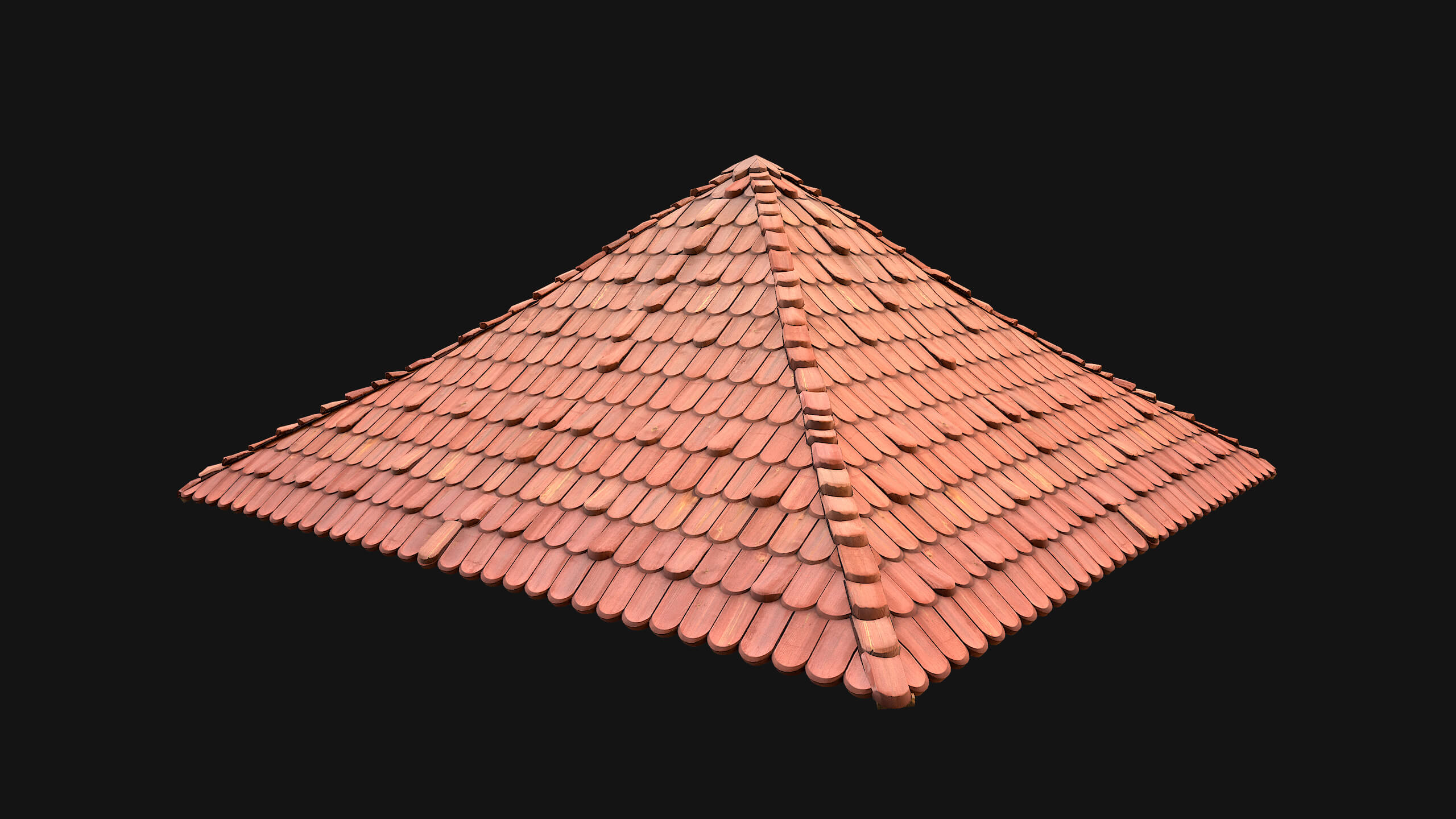 Medieval Tile Pyramid Roof - 3D Model by Dereza