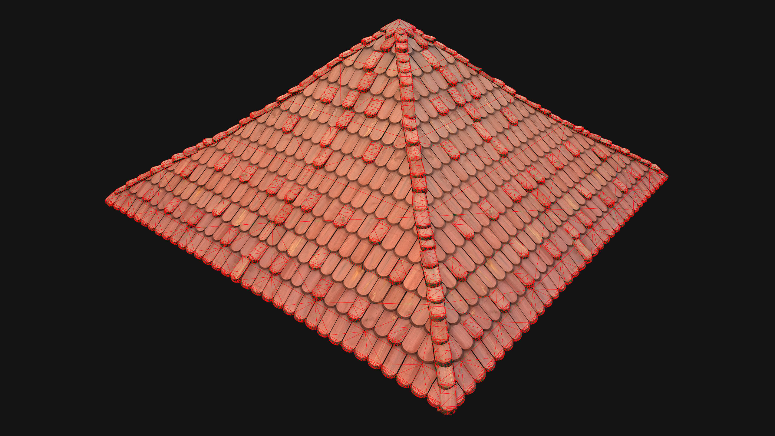 Medieval Tile Pyramid Roof - 3D Model by Dereza