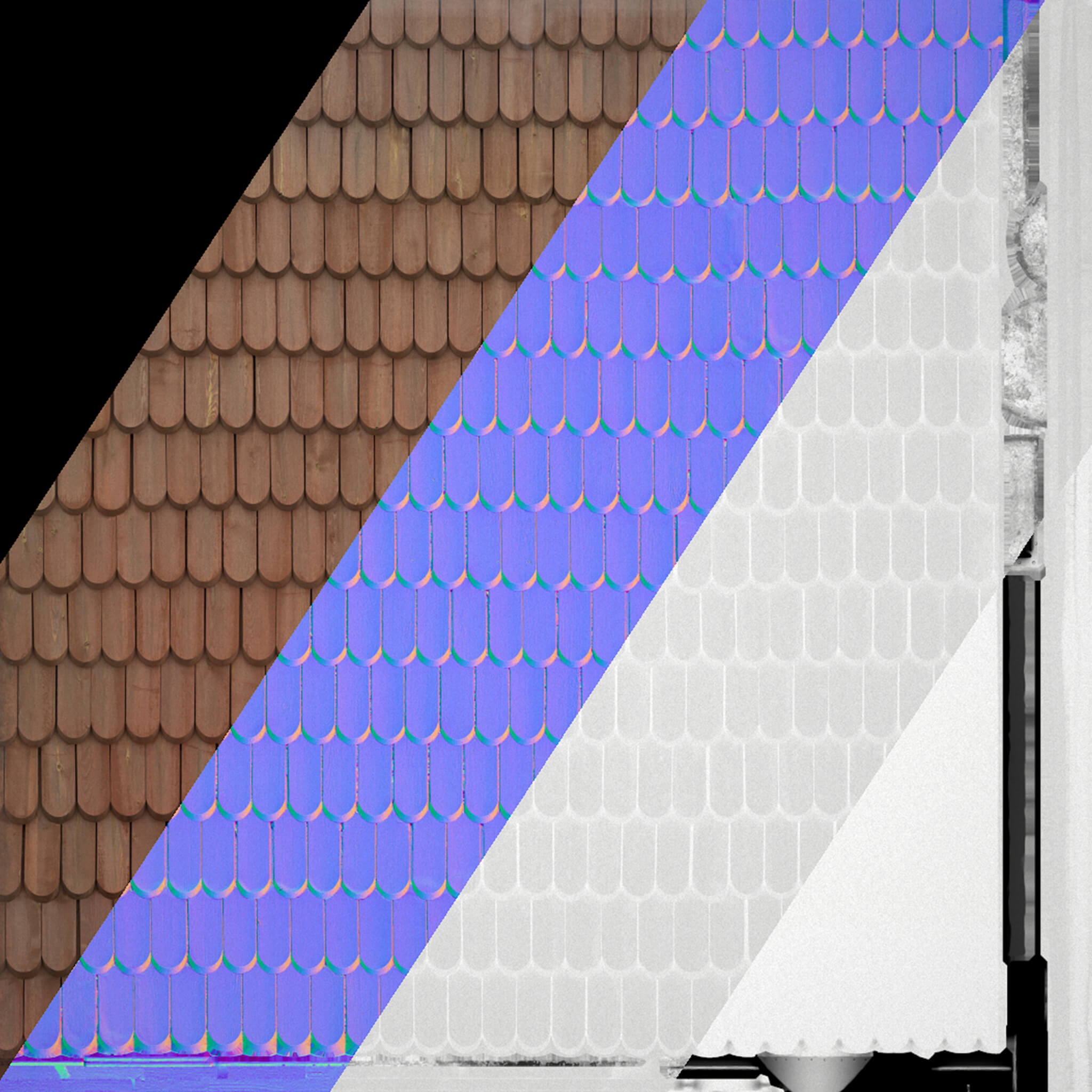 Medieval Tile Pyramid Roof - 3D Model by Dereza