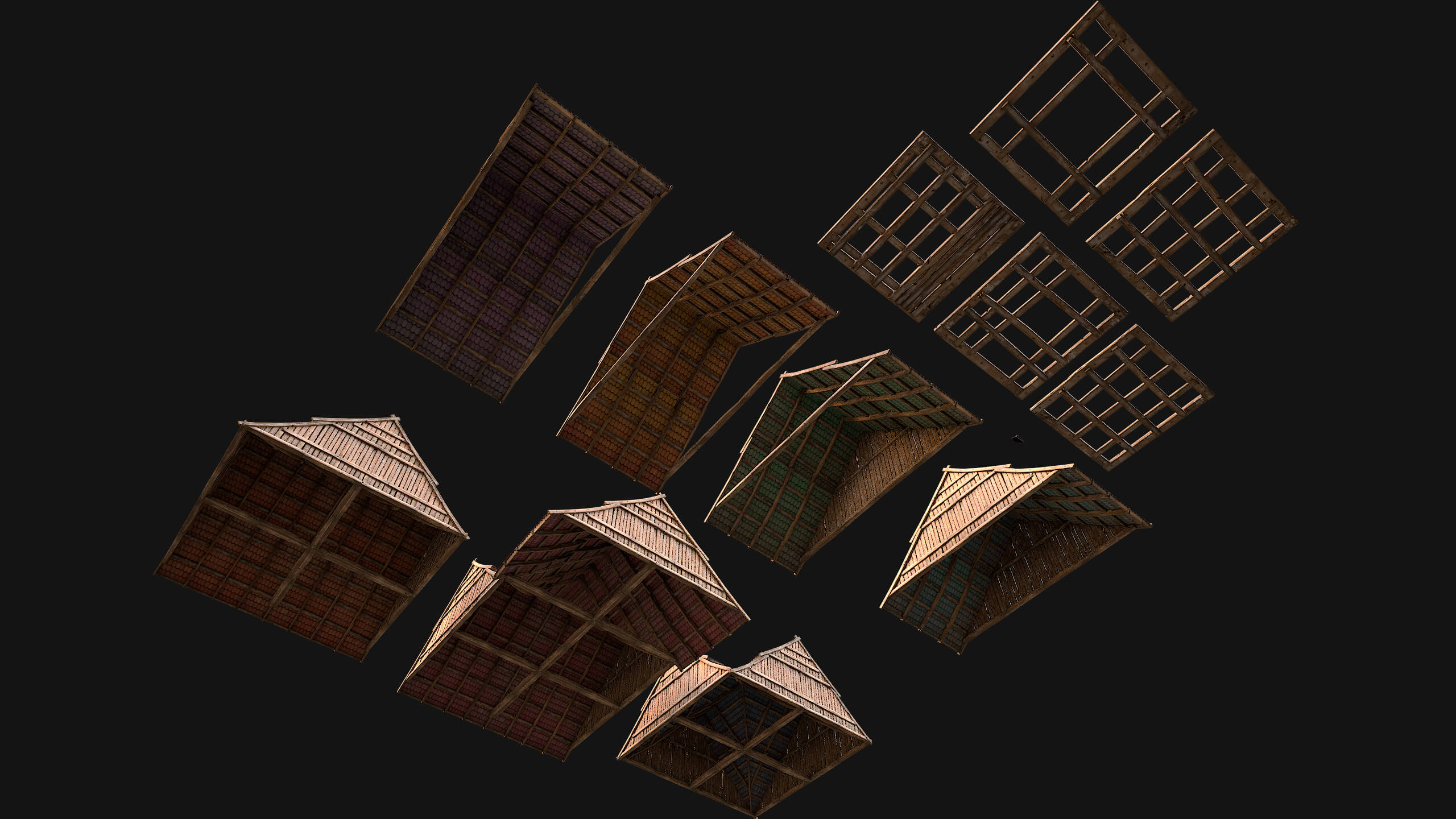 Medieval Tiled Roof for House - 3D Model by Dereza