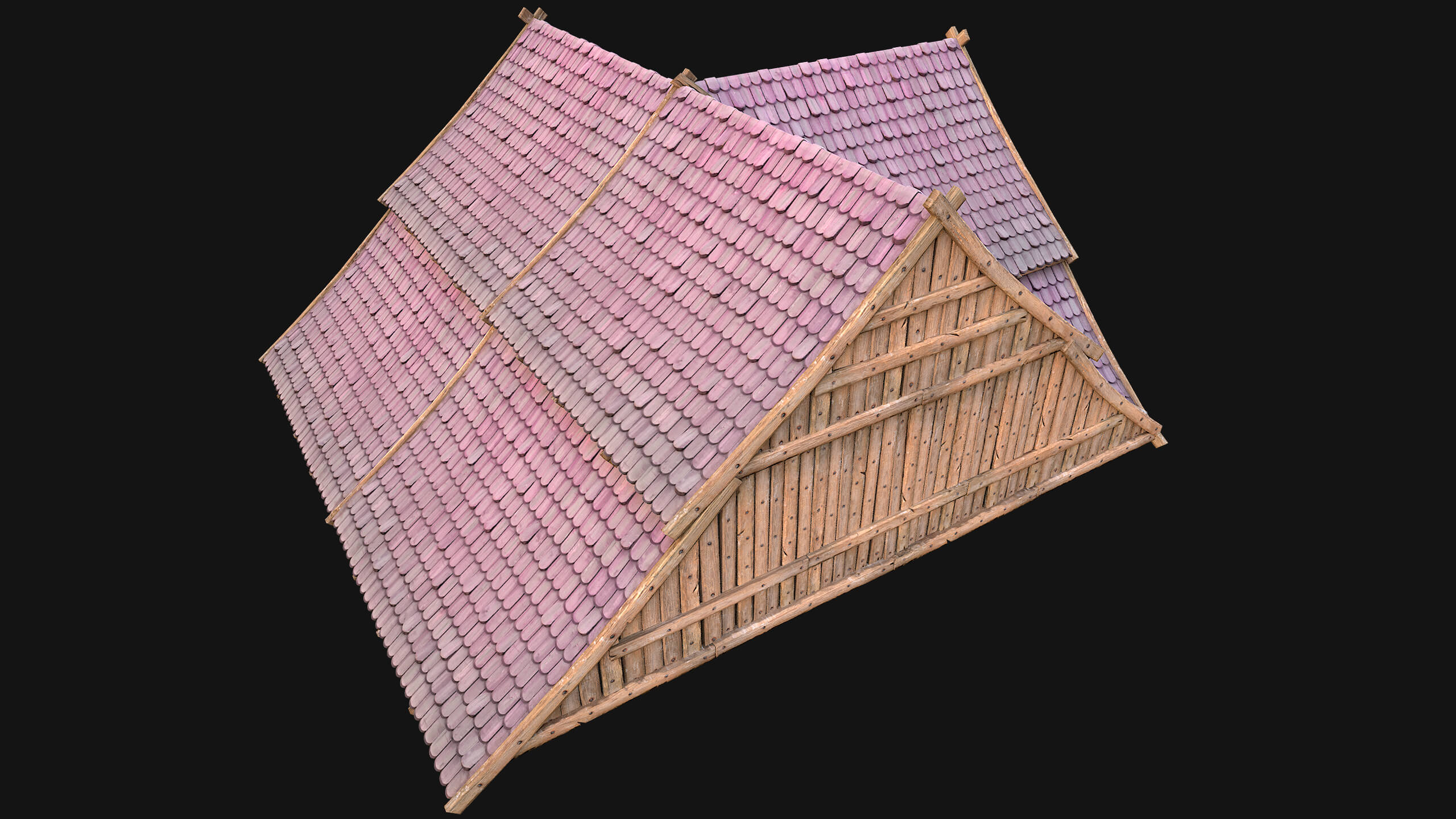 Medieval Tiled Roof for House - 3D Model by Dereza