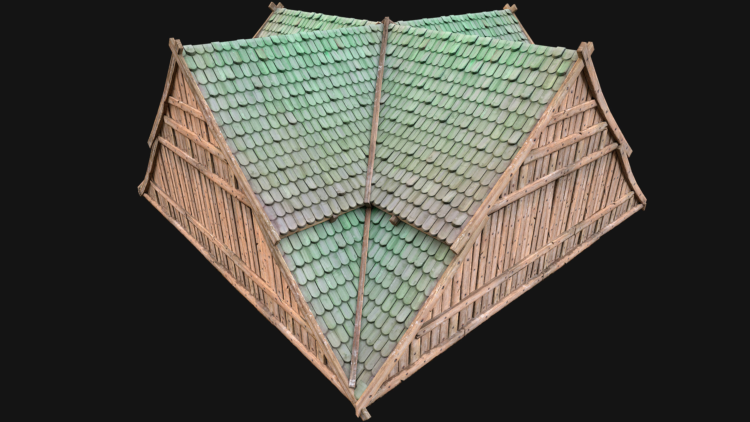 Medieval Tiled Roof for House - 3D Model by Dereza