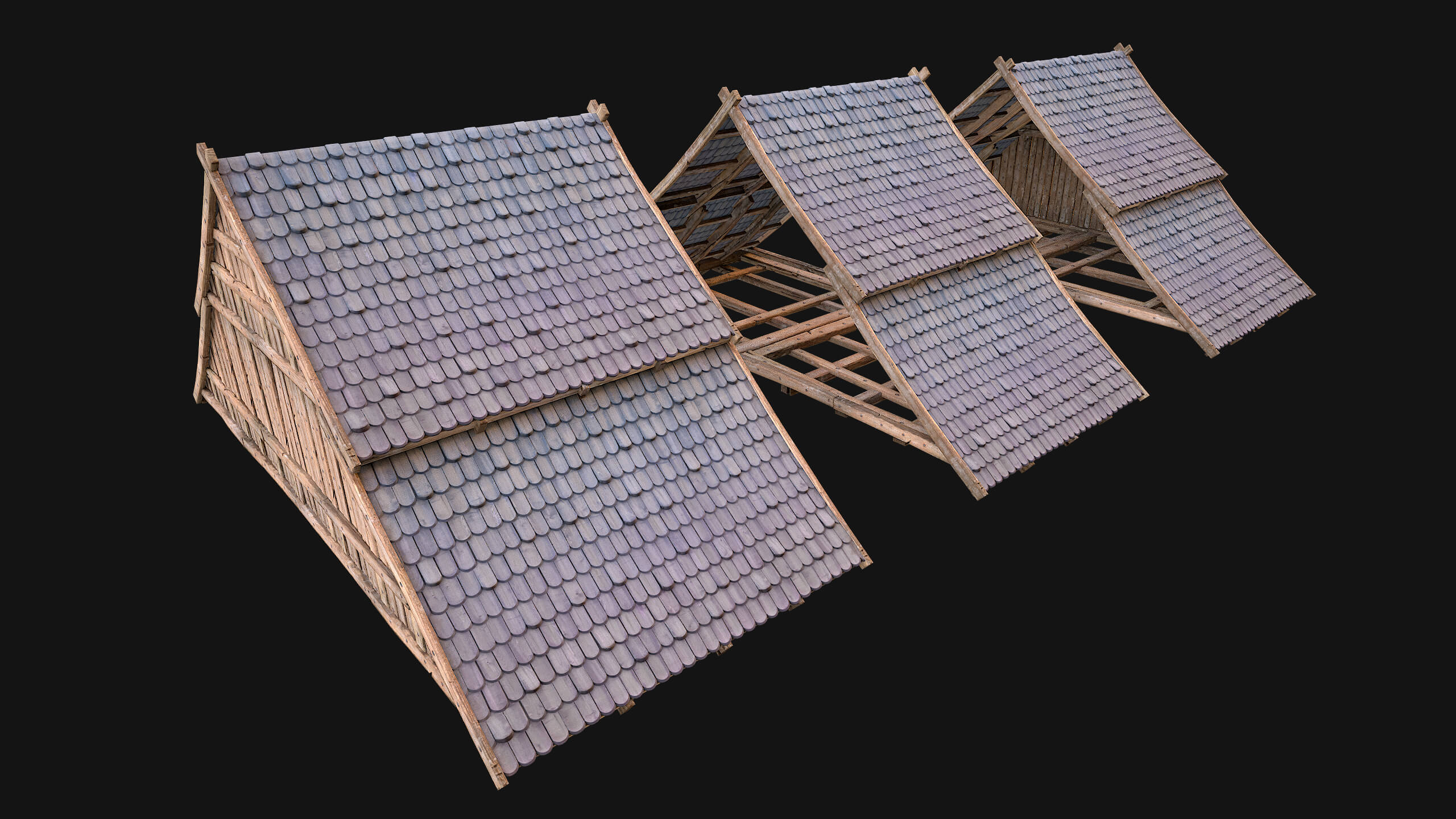 Medieval Tiled Roof for House - 3D Model by Dereza