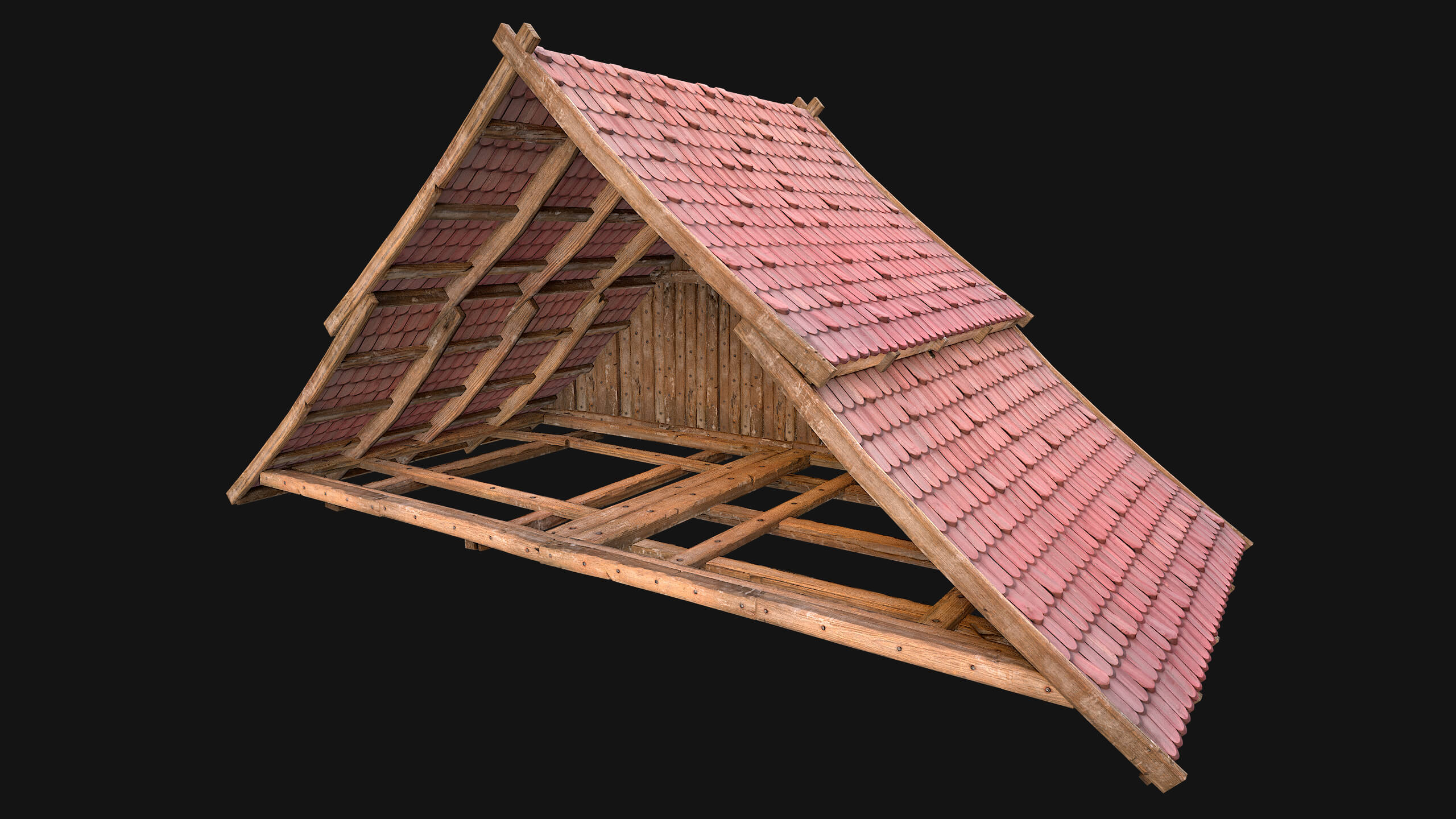 Medieval Tiled Roof for House - 3D Model by Dereza