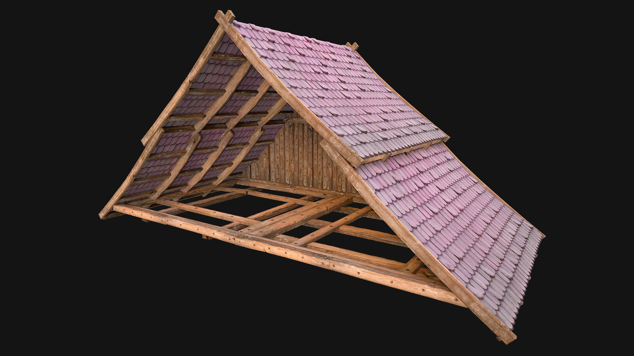 Medieval Tiled Roof for House - 3D Model by Dereza