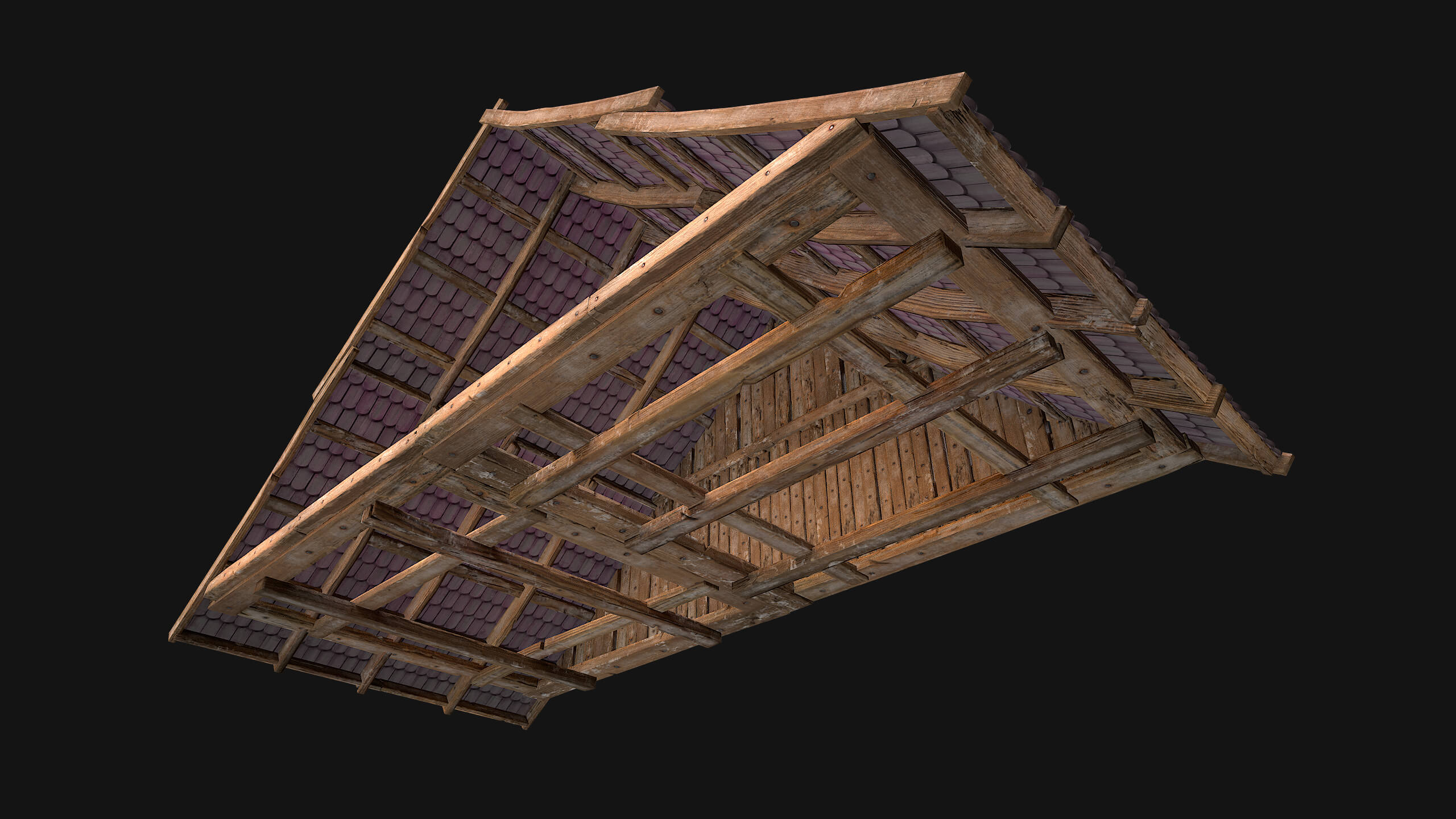 Medieval Tiled Roof for House - 3D Model by Dereza