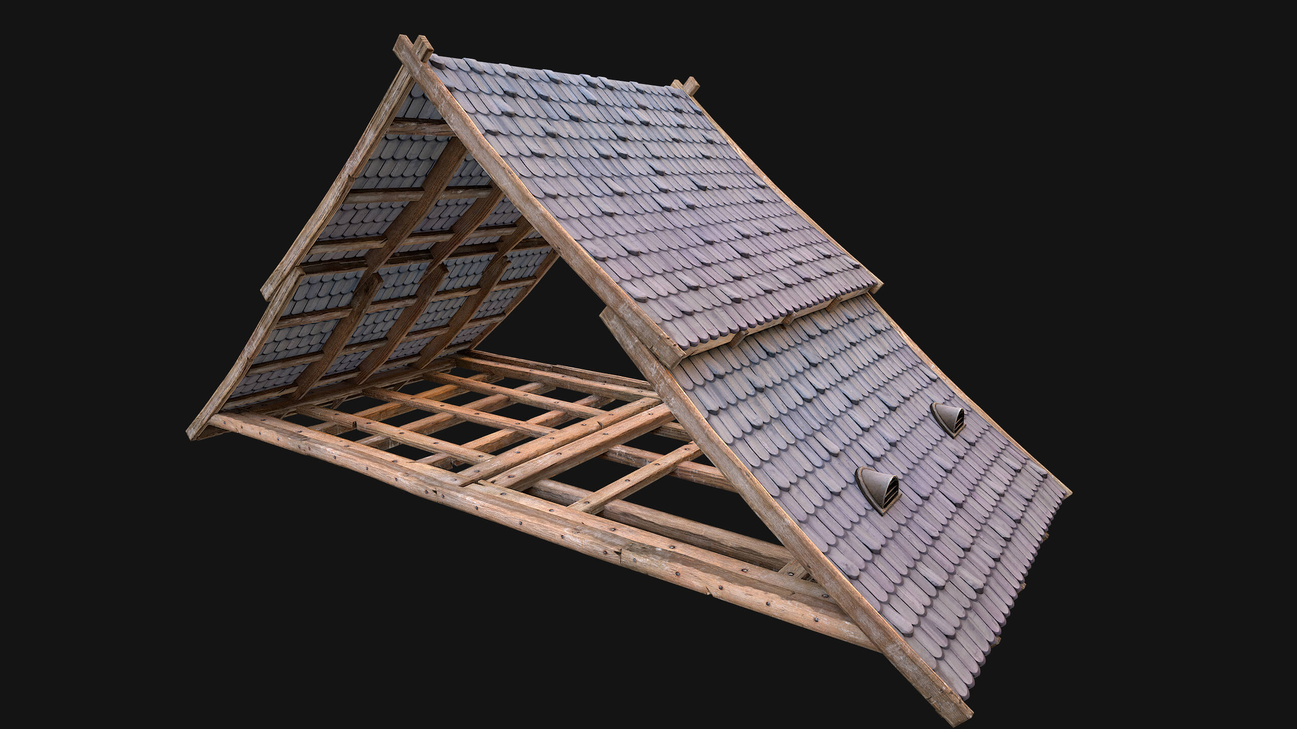Medieval Tiled Roof for House - 3D Model by Dereza