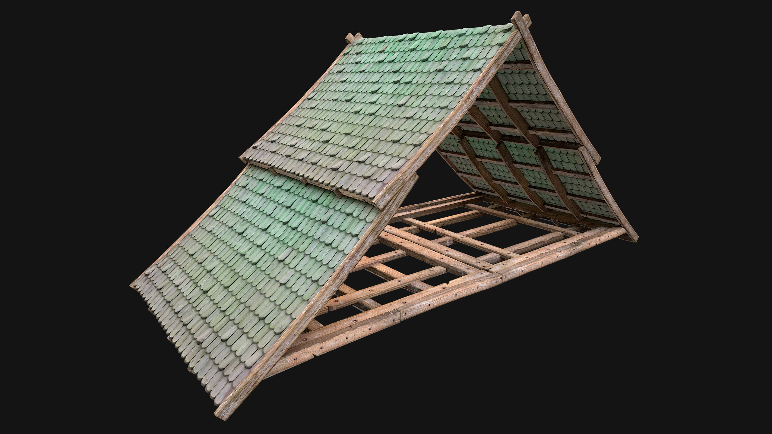 Medieval Tiled Roof for House - 3D Model by Dereza
